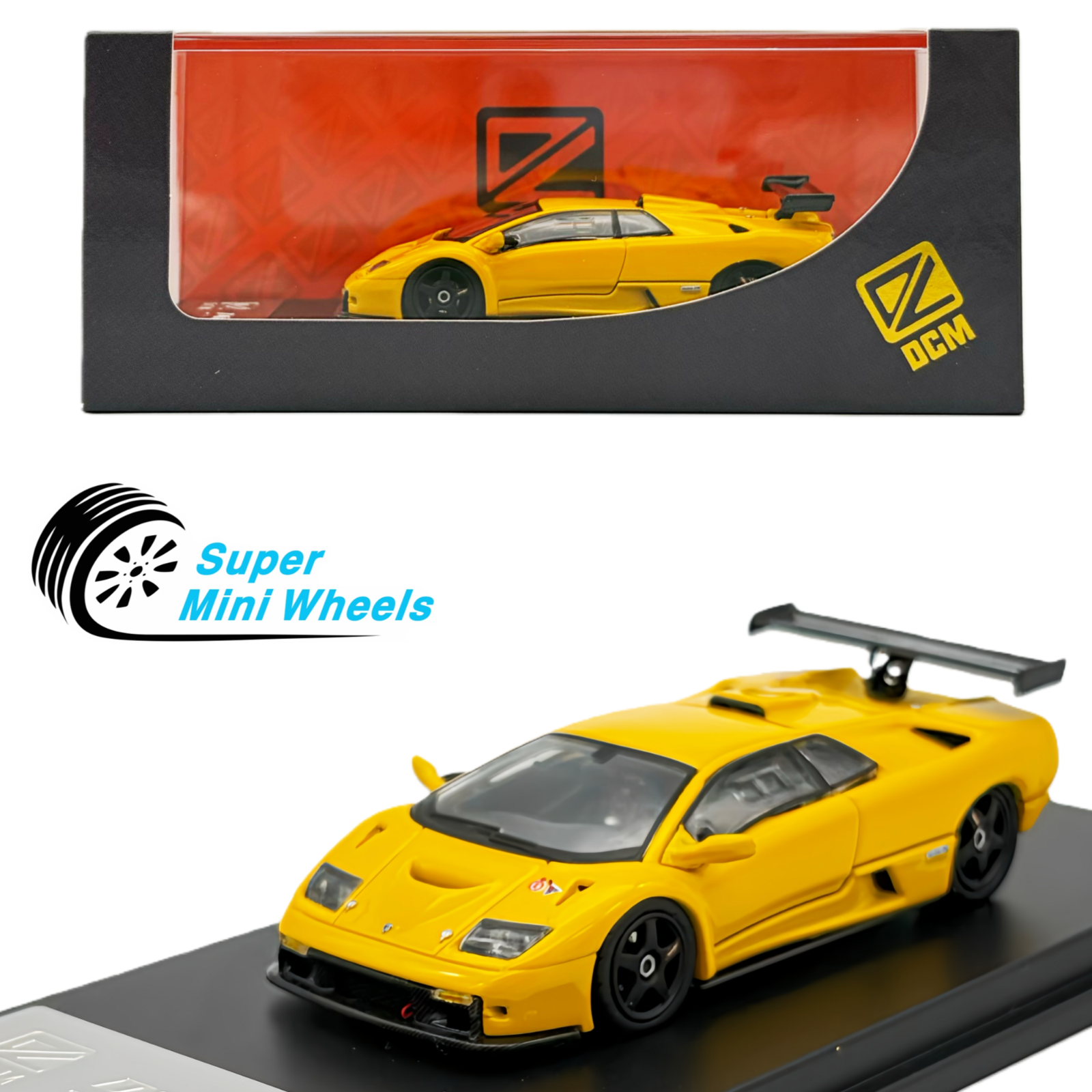 DCM 1:64 Lamborghini Diablo GTR Yellow - Diecast Car – Super Mini Wheels