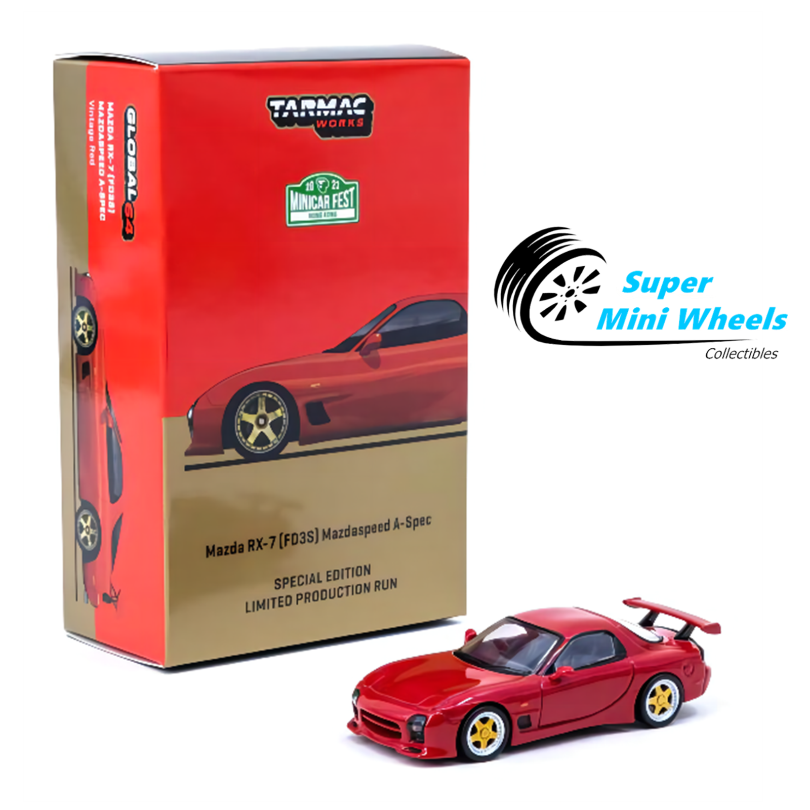 Tarmac Works 1:64 Mazda RX-7 (FD3S) Mazdaspeed A-Spec Vintage Red ...