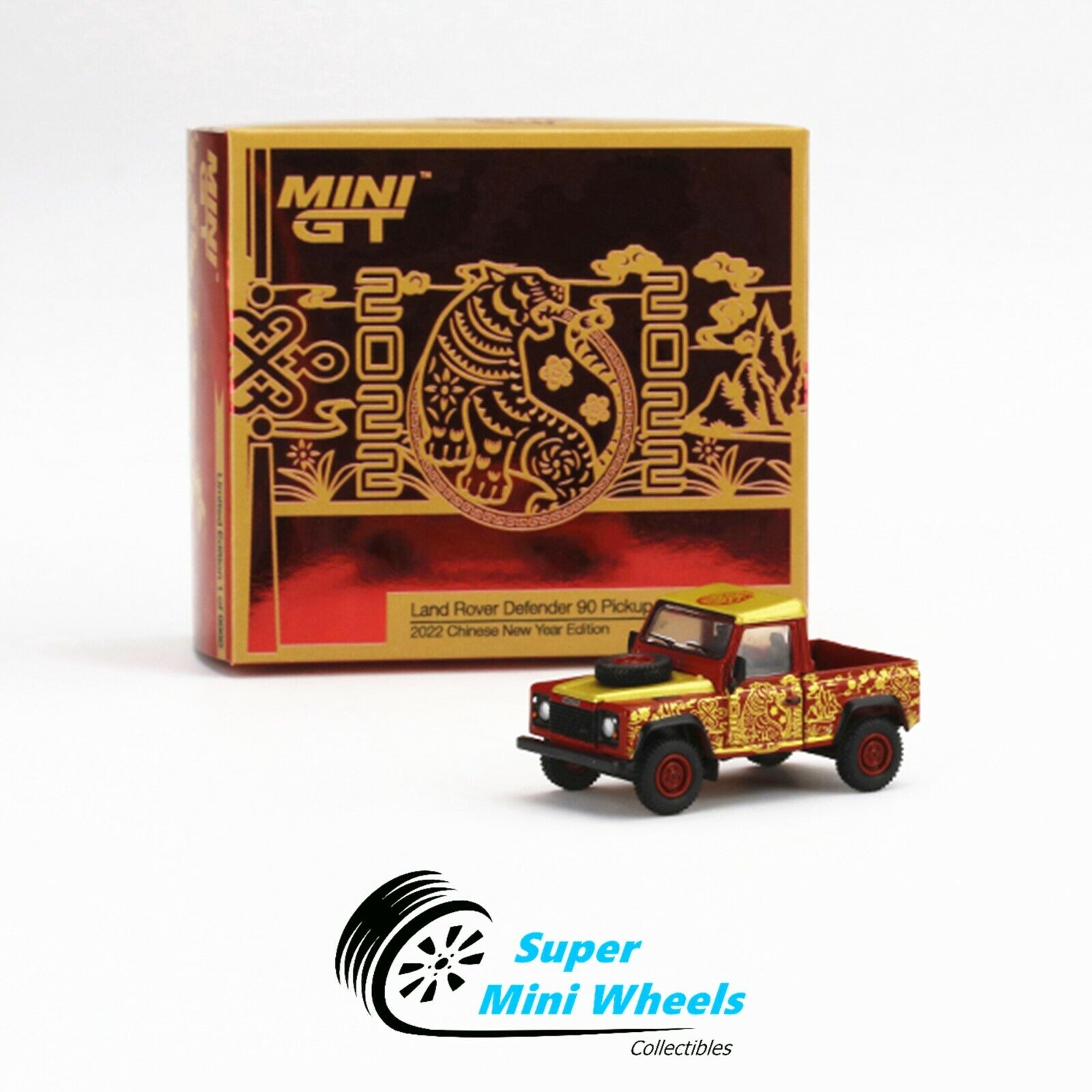 Mini GT 1:64 Land Rover Defender 90 Pickup - 2022 Chinese New Year Edi ...