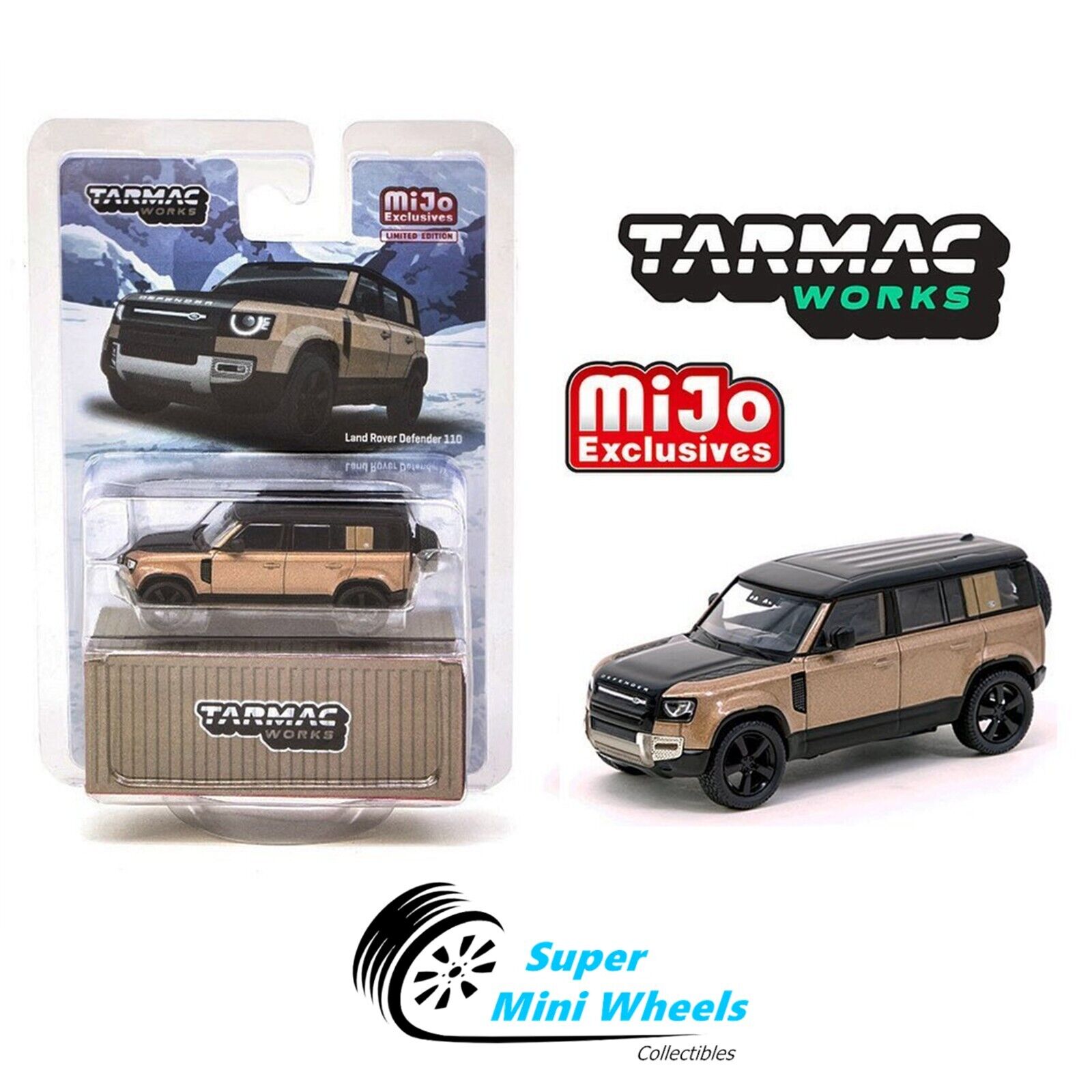 Tarmac Works 1:64 Land Rover Defender (Brown) Mijo Exclusive – Super Mini Wheels