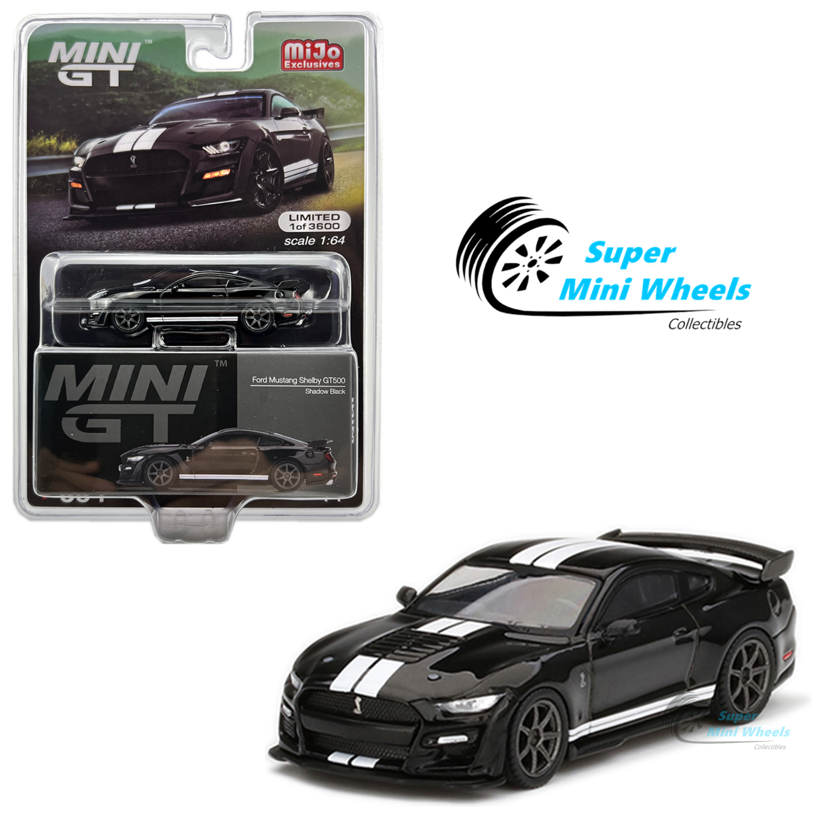 Mini GT 1:64 Ford Mustang Shelby GT500 Shadow Black #334 – Super Mini ...