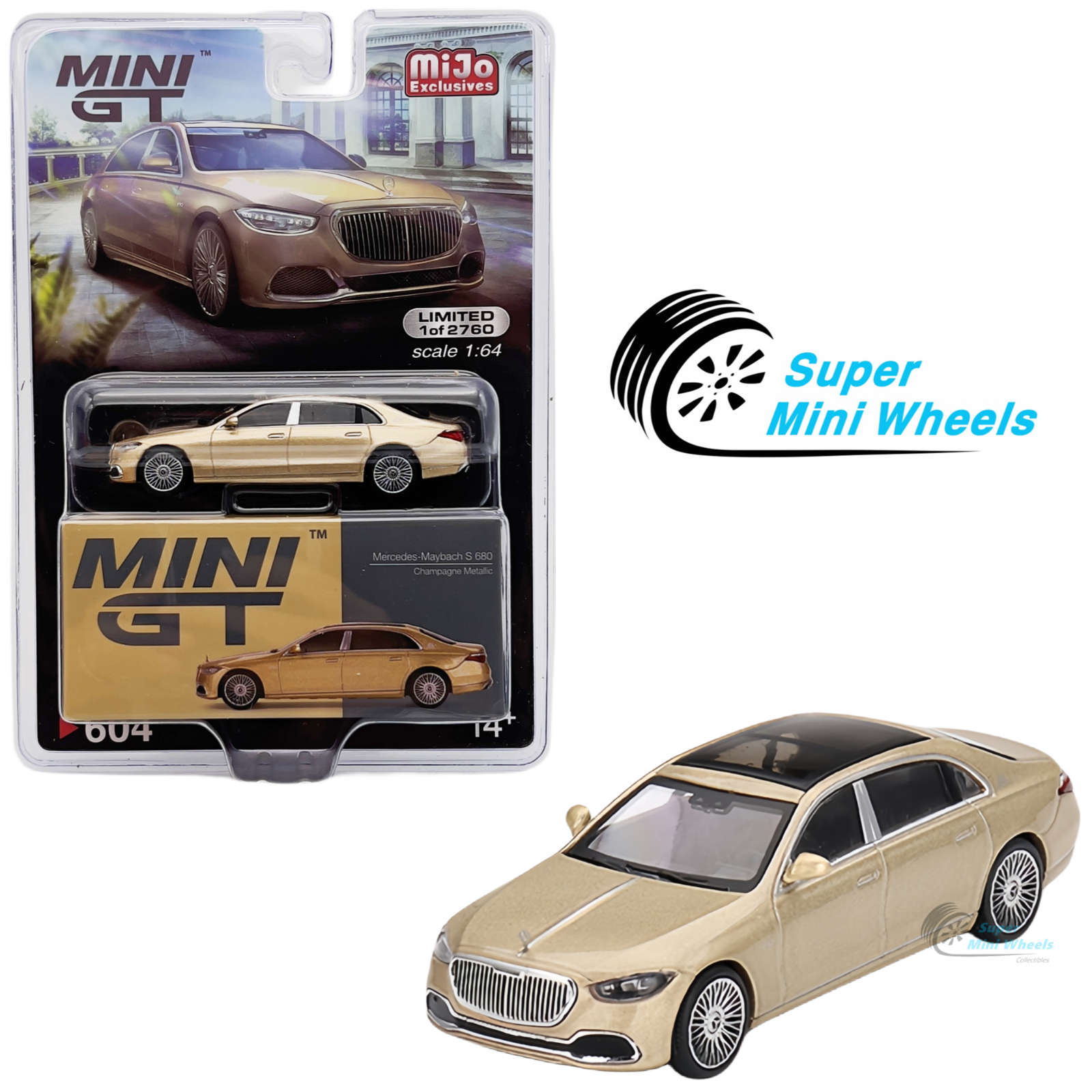 Mini GT 1:64 Mercedes-Maybach S680 Champagne Metallic #604 – Super Mini ...