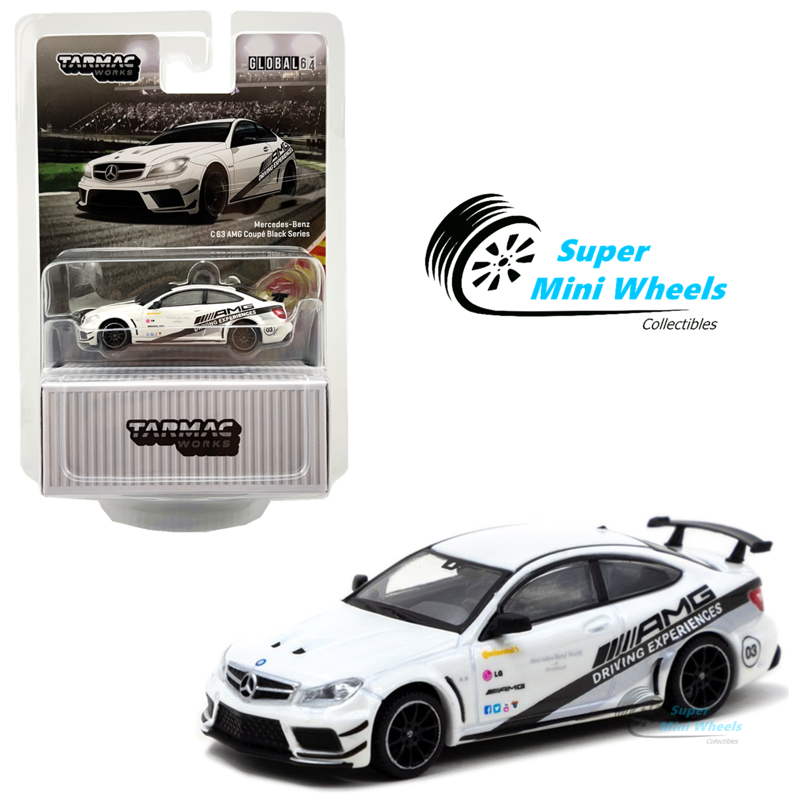 Tarmac Works 1:64 Mercedes-Benz C63 AMG Coupe Black Series (White) T64 ...