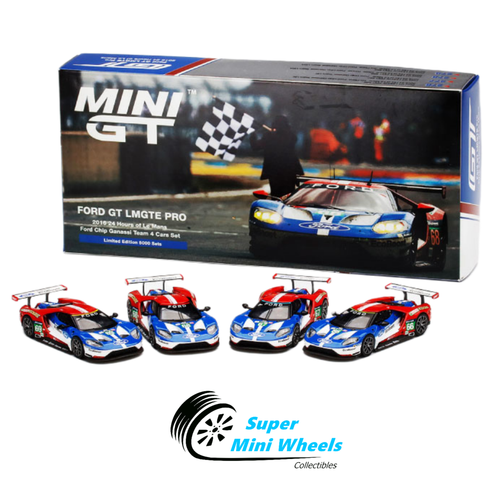 Mini GT 1:64 Ford GT LMGTE PRO 2016 24 Hrs of Le Mans Ford Team 4 Cars ...