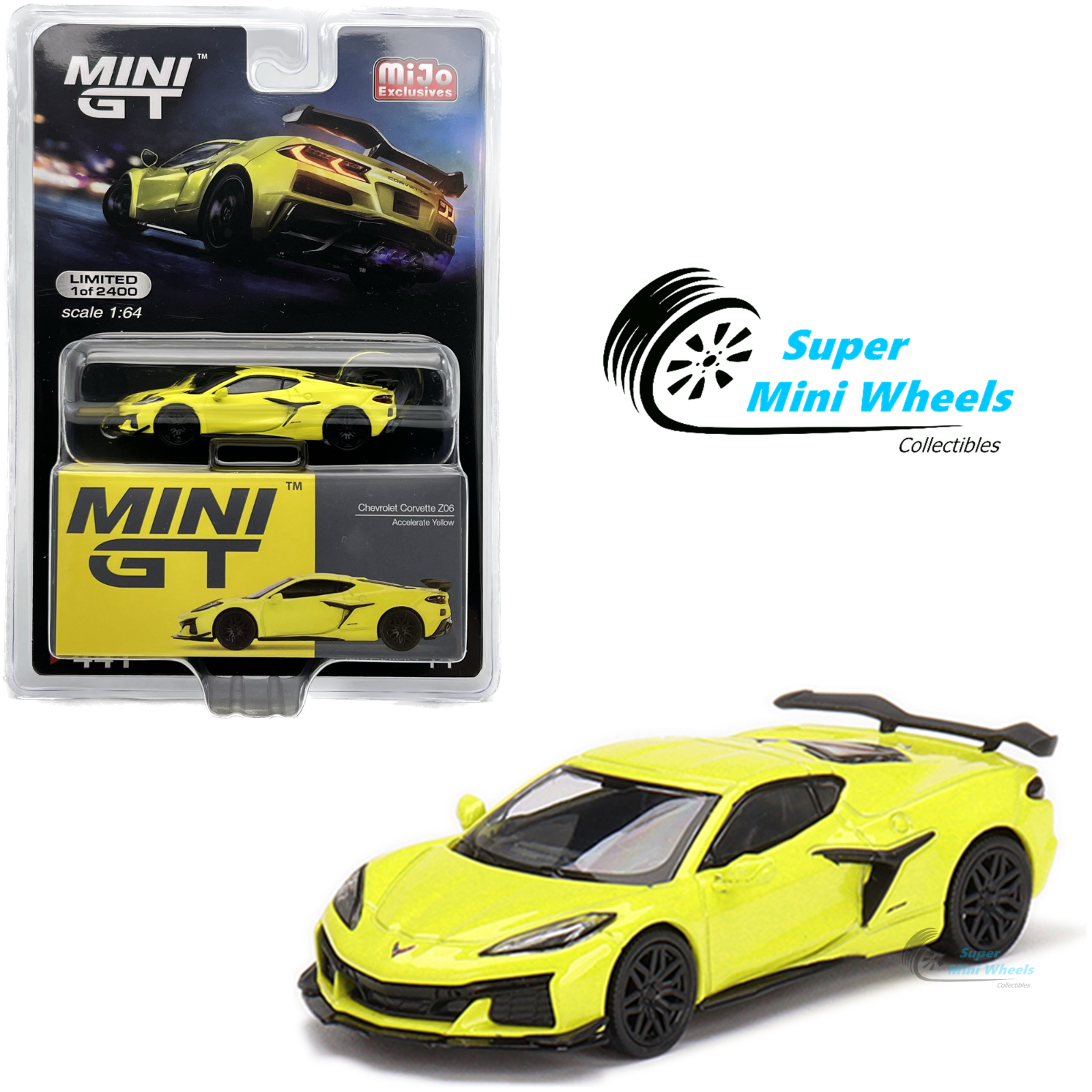 Mini GT 1:64 Chevrolet Corvette Z06 2023 Accelerate Yellow #441 – Super ...