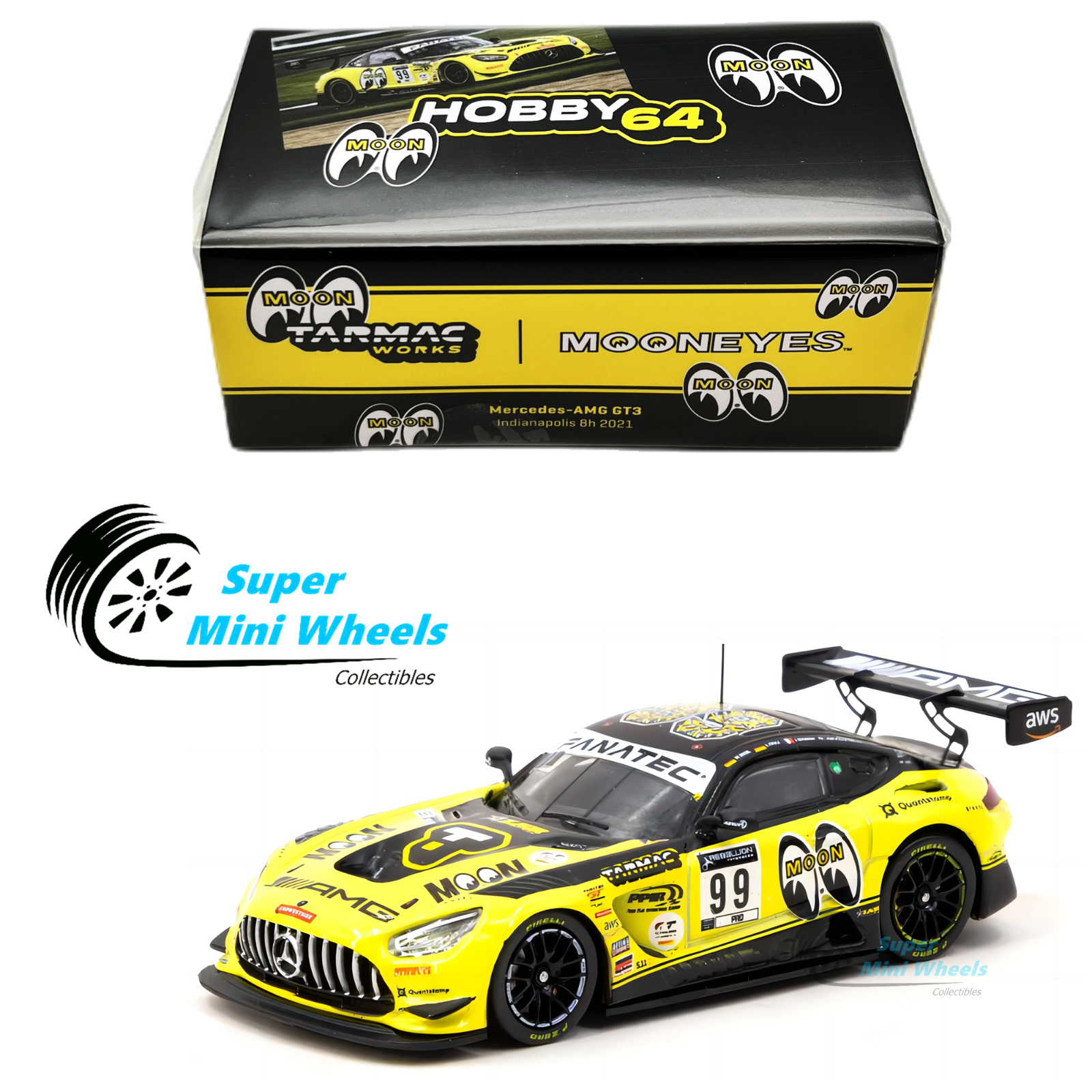 Tarmac Works 1:64 Mercedes-AMG GT3 Indianapolis 8 Hour 2021 #99 Mooney ...