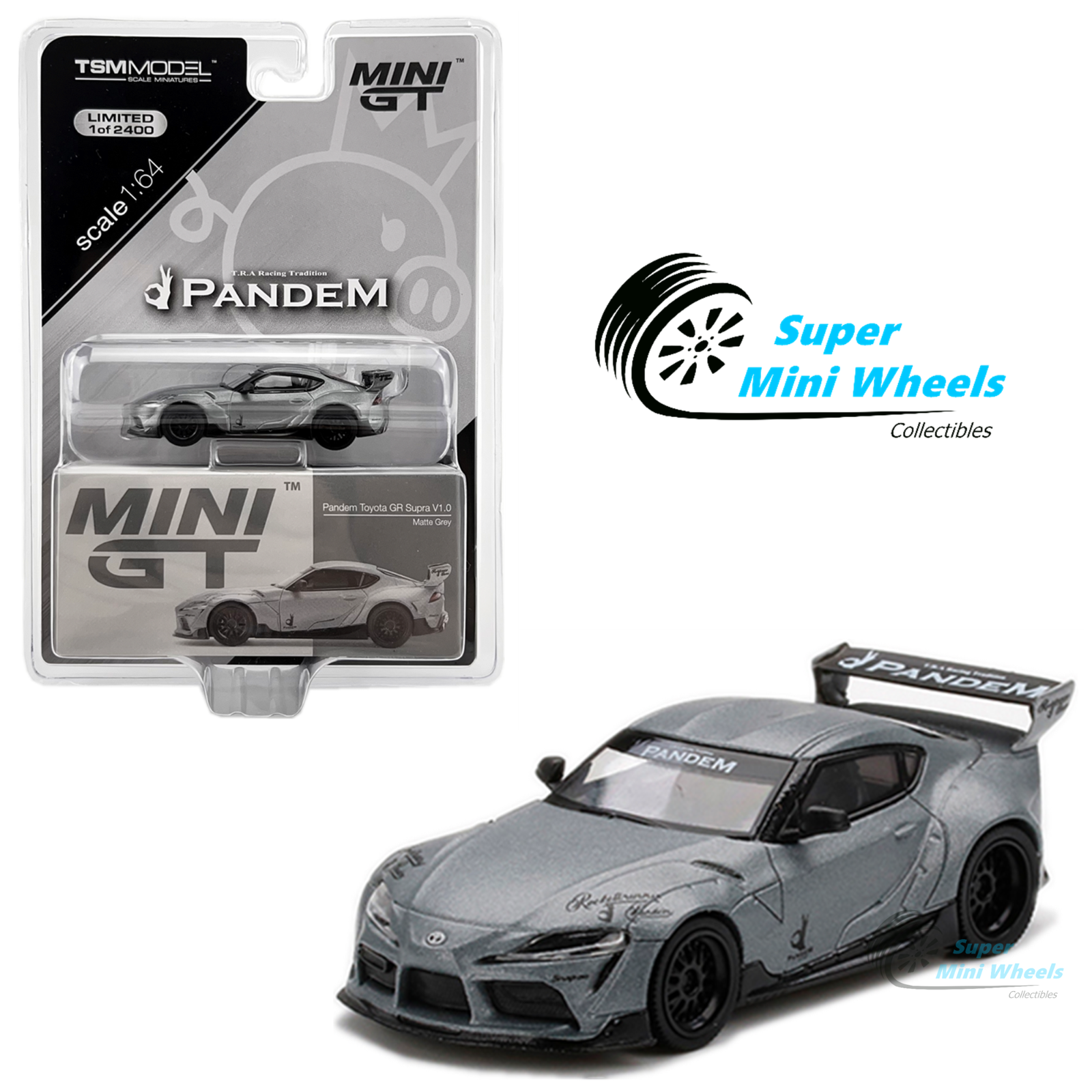 Mini GT 1:64 Pandem Toyota GR Supra V1.0 (Matte Grey) #250 – Super Mini ...