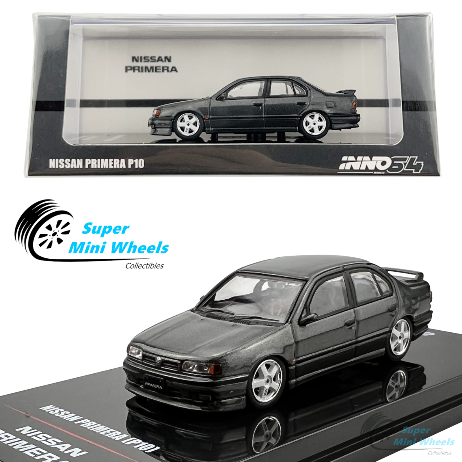 INNO 64 1:64 Nissan Primera P10 (Black) – Super Mini Wheels