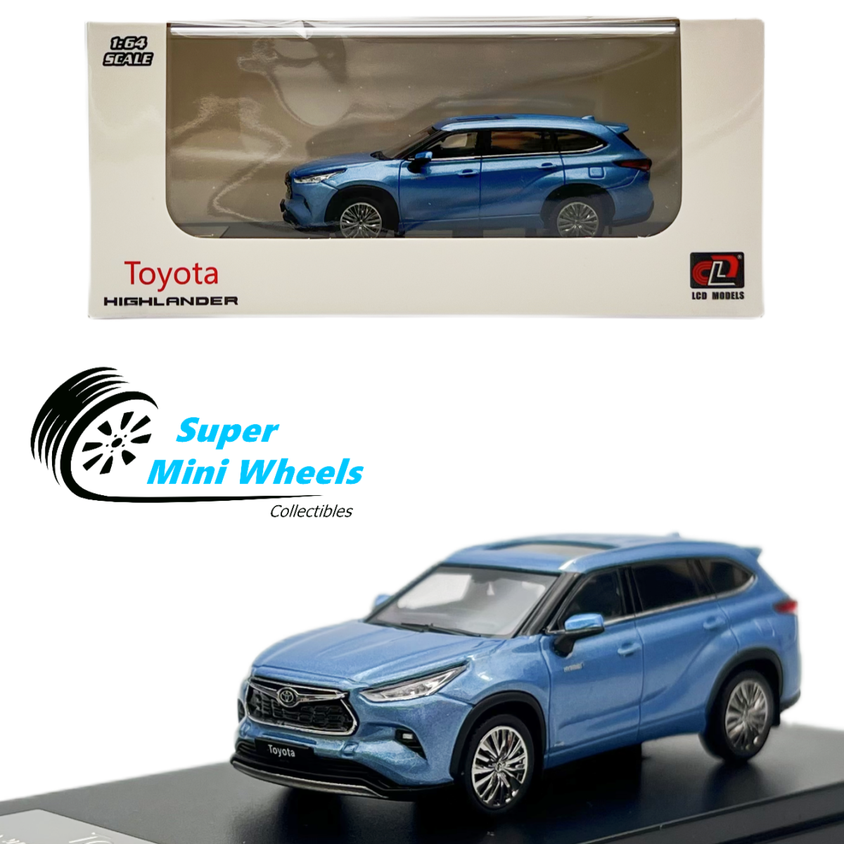 LCD Models 1:64 - Toyota Highlander Hybrid (Moondust Blue) Diecast Mod ...