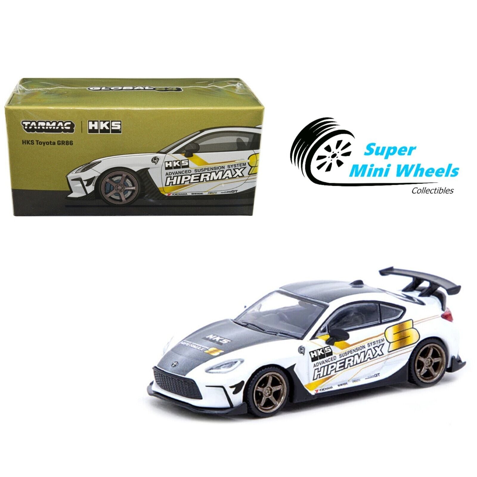 Tarmac Works 1:64 HKS Toyota GR86 RHD "HKS Hipermax S" White – Super ...