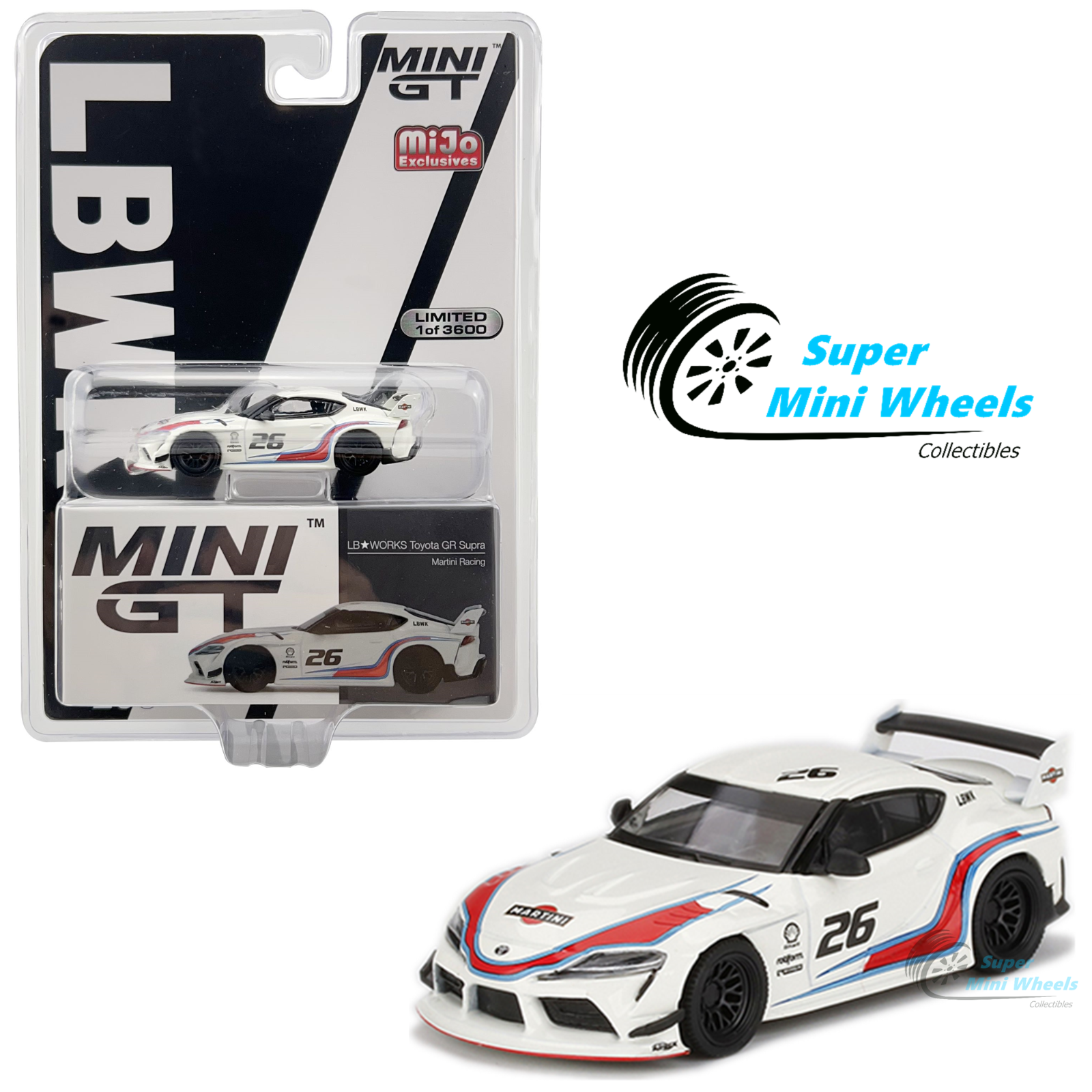 Mini GT 1:64 LB WORKS Toyota GR Supra Martini Racing (White) LBWK #296 ...