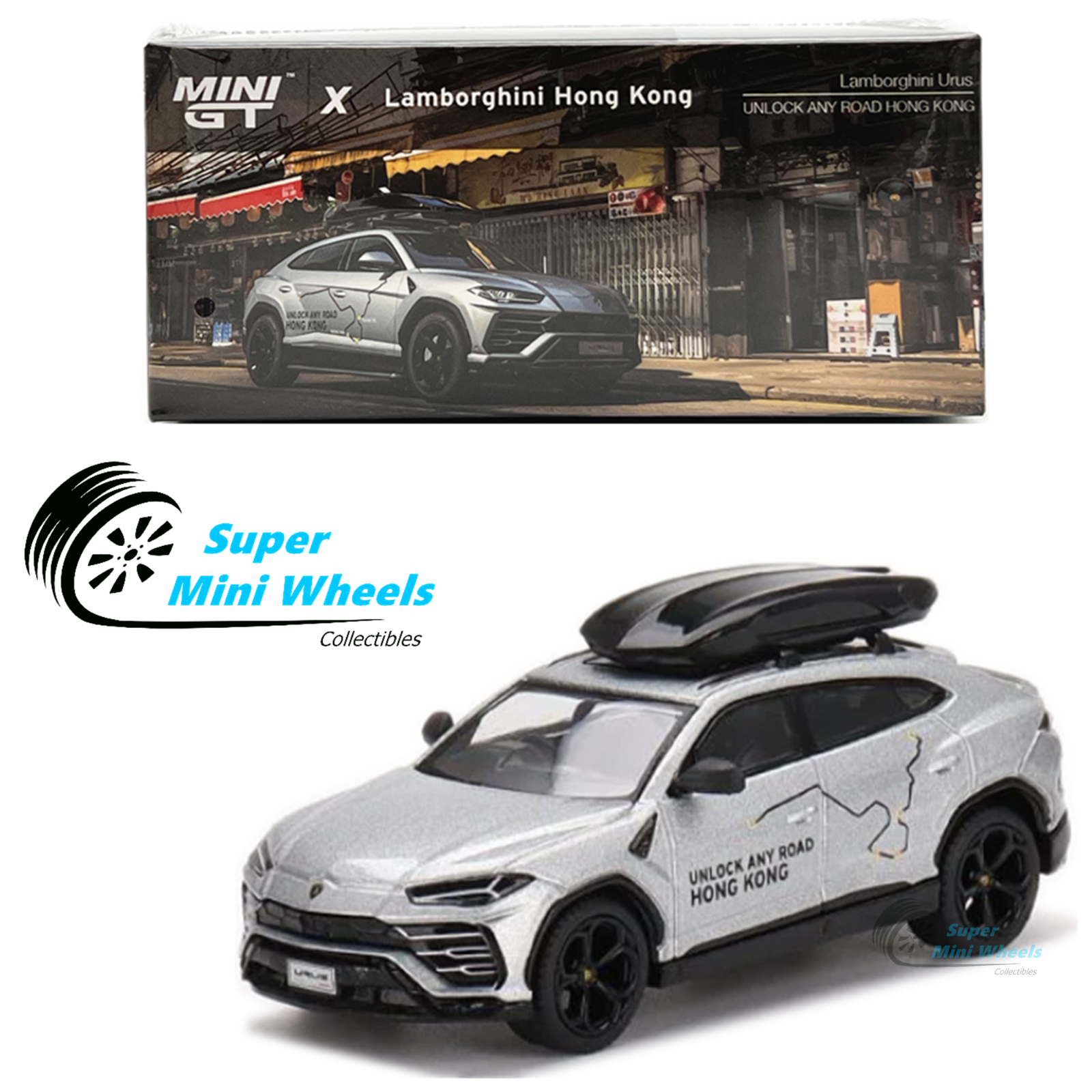 Mini GT 1:64 Lamborghini Urus “UNLOCK ANY ROAD HONG KONG” – HK Exclusi ...