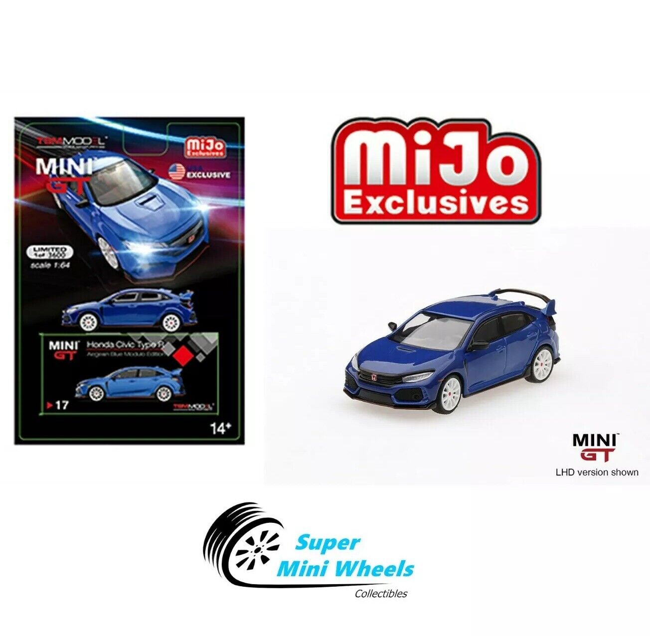 Mini GT 2017 Honda Civic Type R FK8 Modulo LHD (Aegean Blue) 1:64 ...