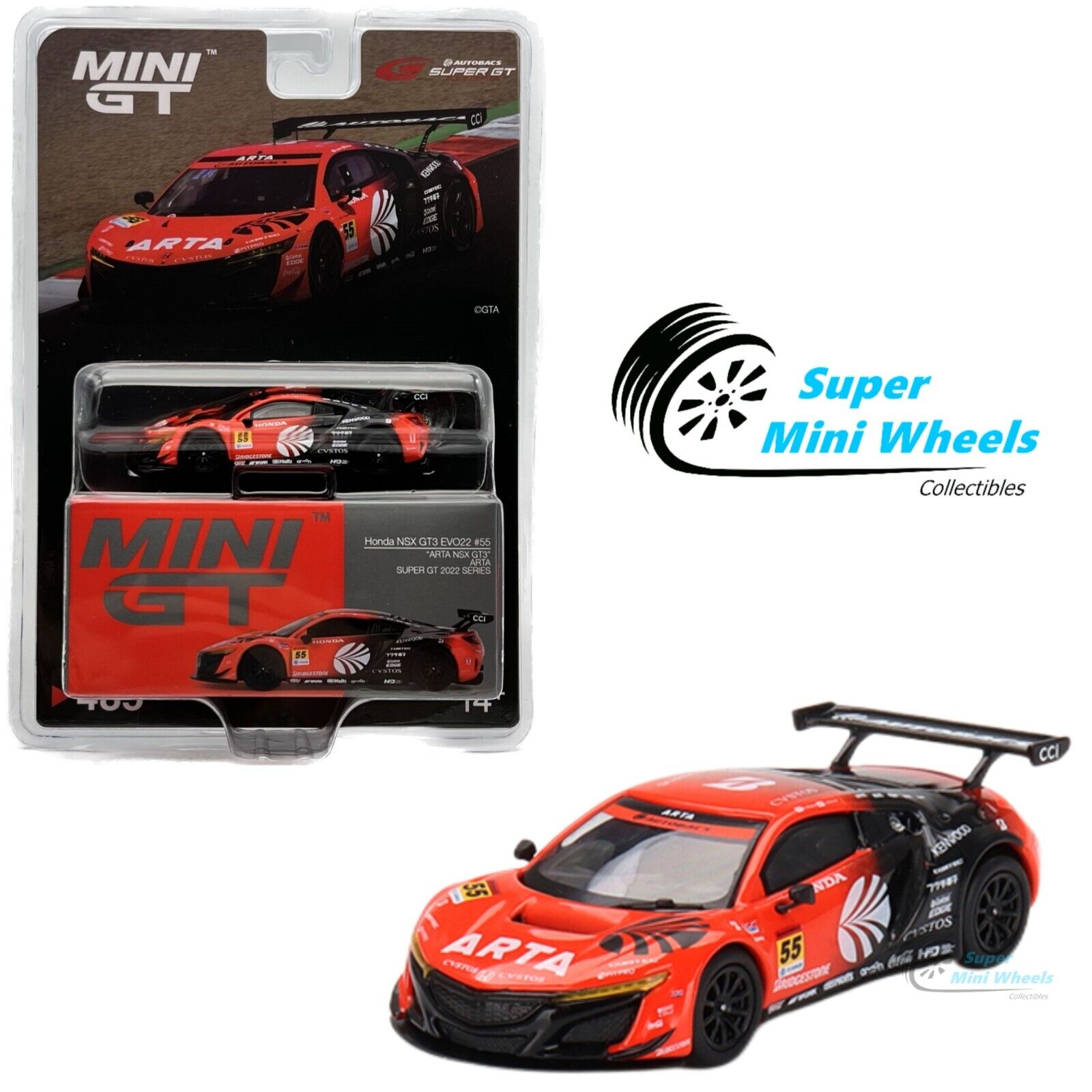Mini GT 1:64 Honda NSX GT3 EVO22 #55 ARTA 2022 Super GT Series #485 ...