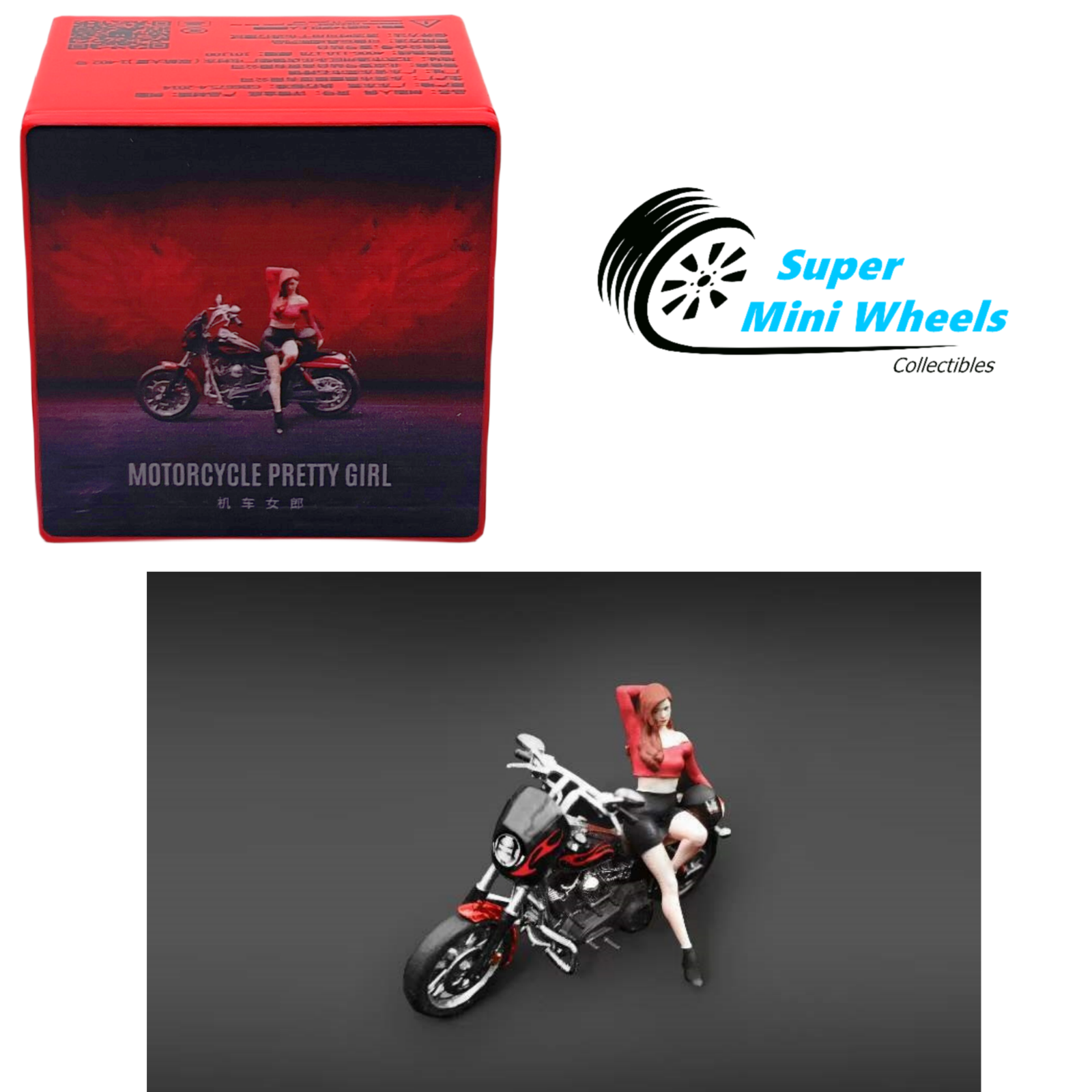 MoreArt 1:64 Motorcycle Pretty Girl - Resin Model – Super Mini Wheels
