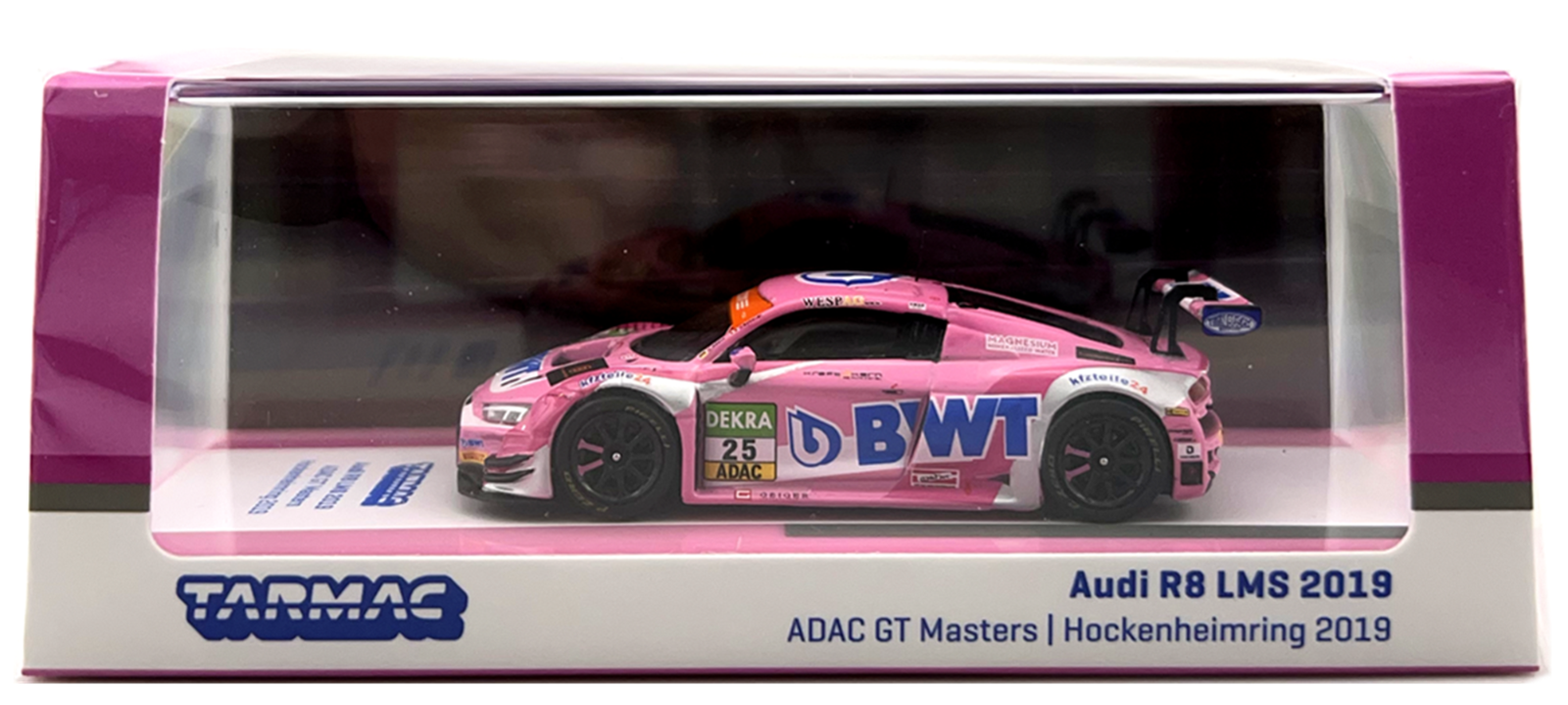 Tarmac Works 1:64 Audi R8 LMS (Pink) 2019 ADAC GT Masters Hockenheimri ...