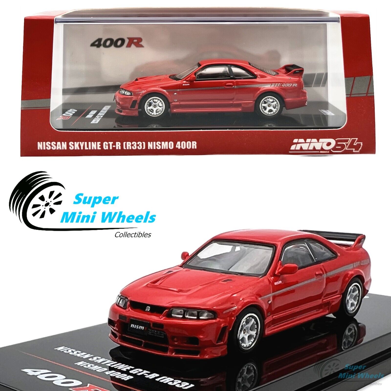 INNO64 1:64 Nissan Skyline GT-R R33 Nismo 400R - Super Clear Red II ...