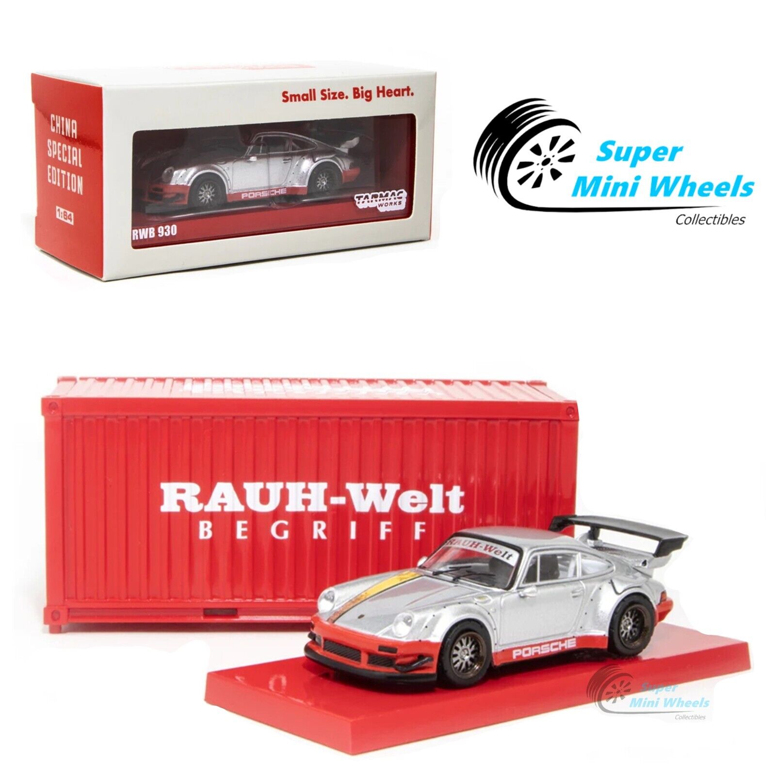 Tarmac Works 1:64 RWB Porsche 930 SIlver with Container China Special ...
