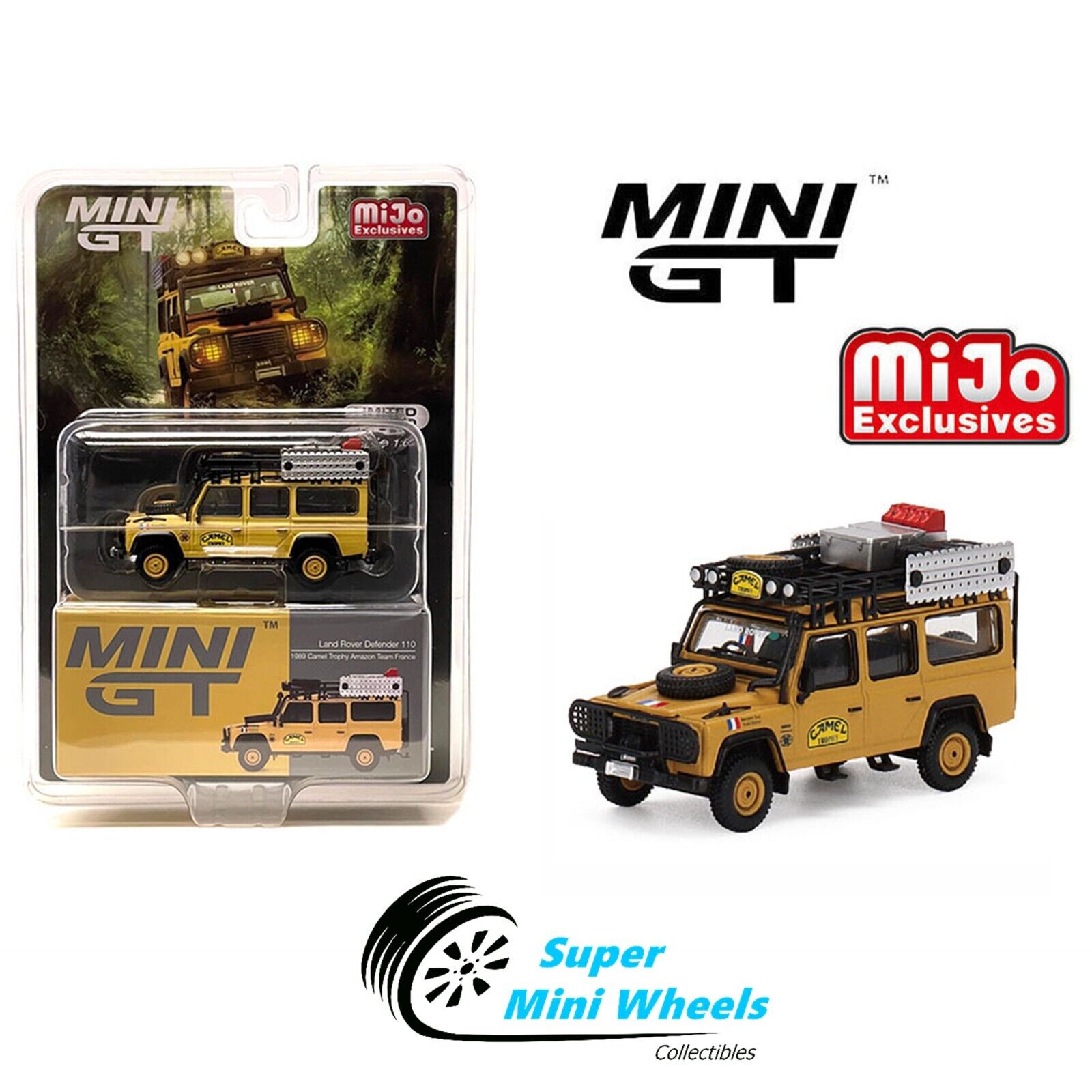 Mini GT 1:64 Land Rover Defender 110 1989 Camel Trophy Amazon Team Fra ...