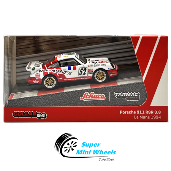 Tarmac Works x Schuco 1:64 Porsche 911 RSR 3.8 Le Man 1994 #52 – Super ...
