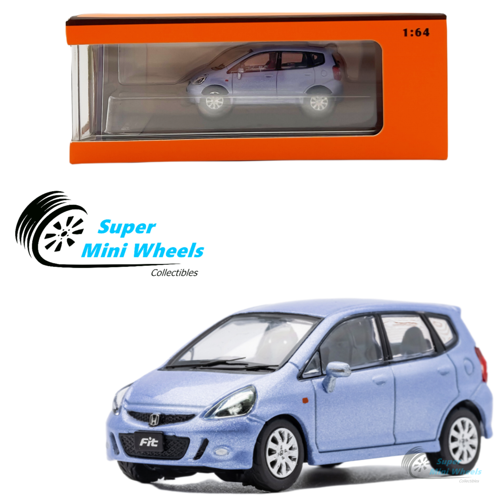GCD 1:64 Honda Fit Sport Light Blue - Diecas Model – Super Mini Wheels
