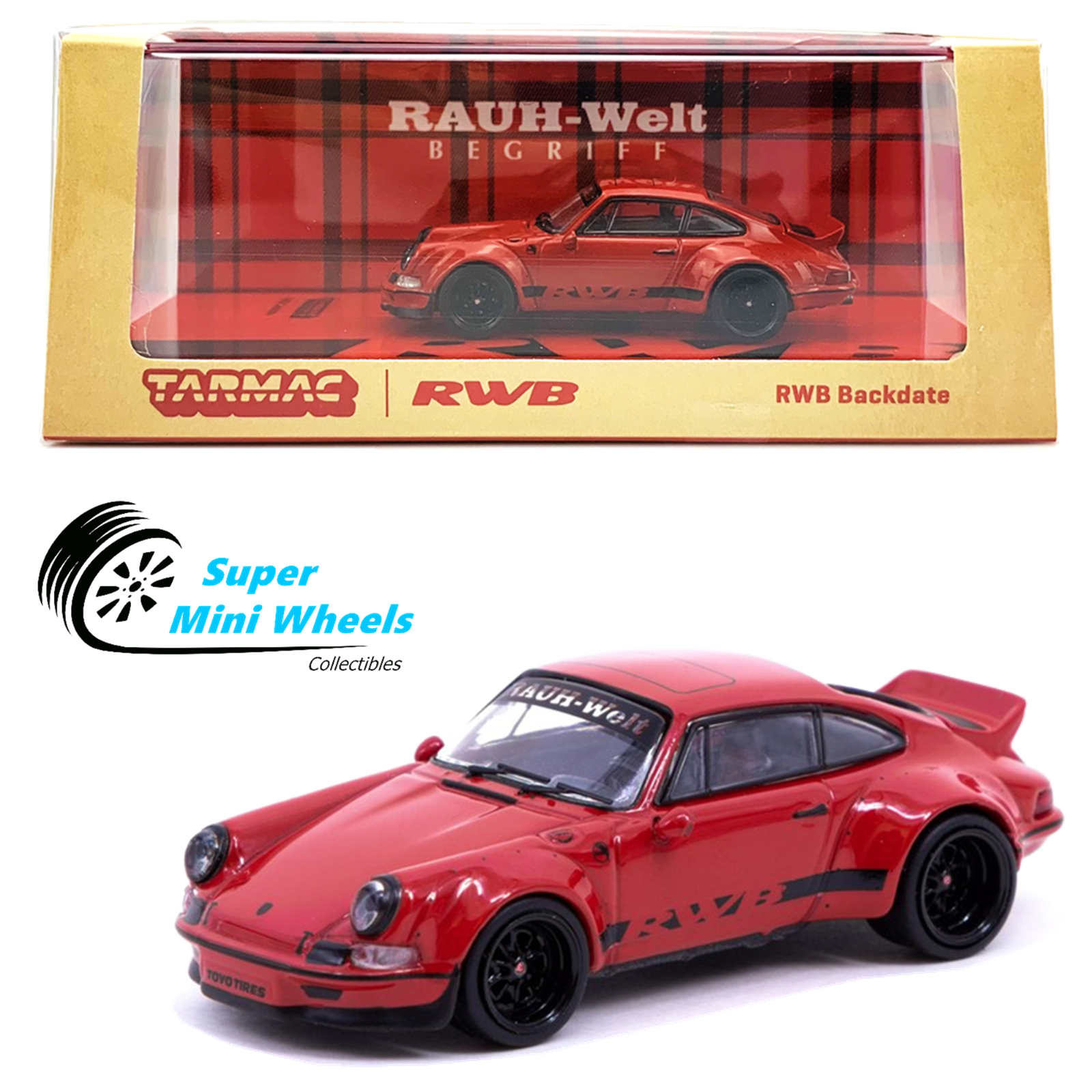 Tarmac Works 1:64 RWB Porsche Backdate Red - 2021 HOBBY64 – Super Mini ...