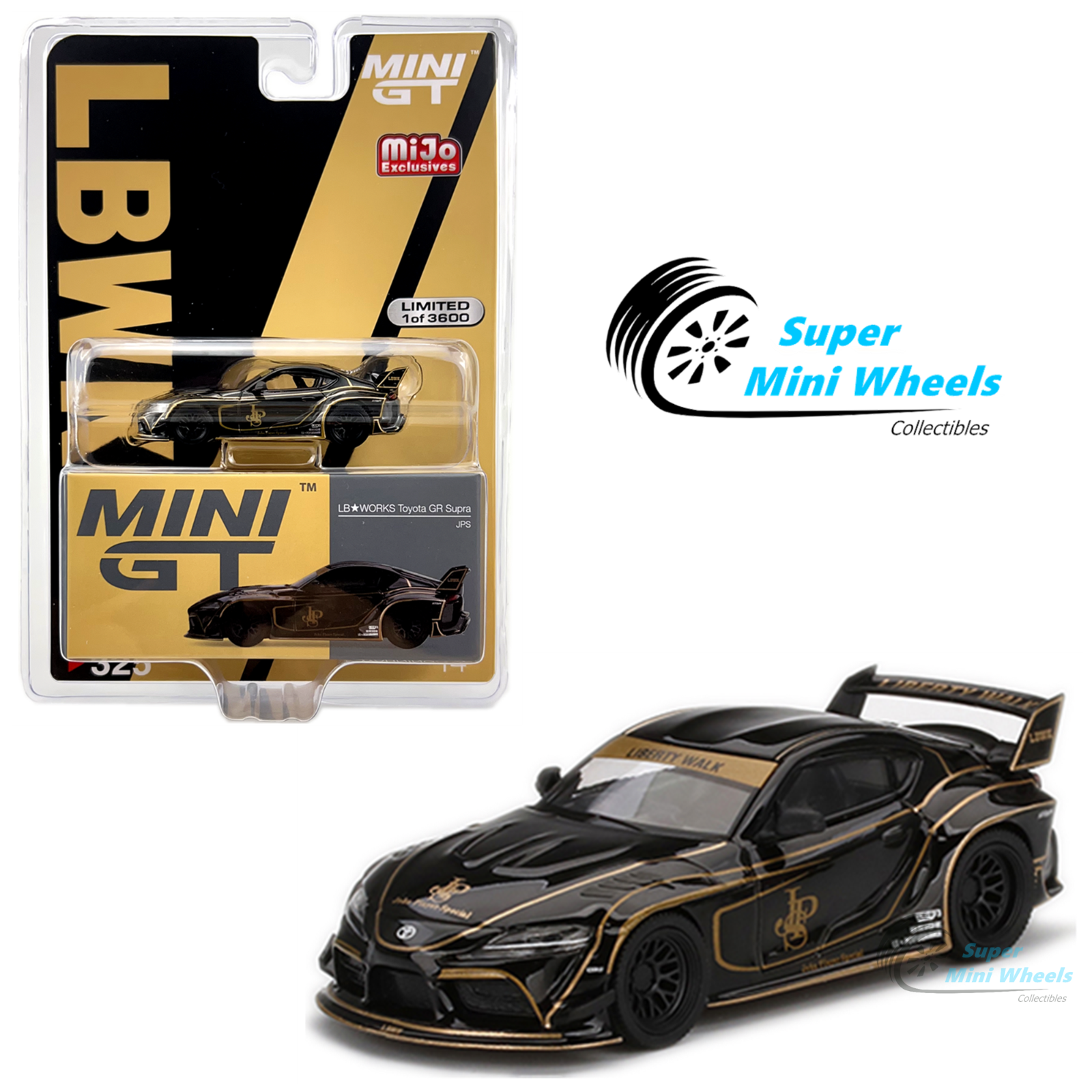 Mini GT 1:64 LB WORKS Toyota GR Supra JPS (Black/Gold) #325 – Super ...