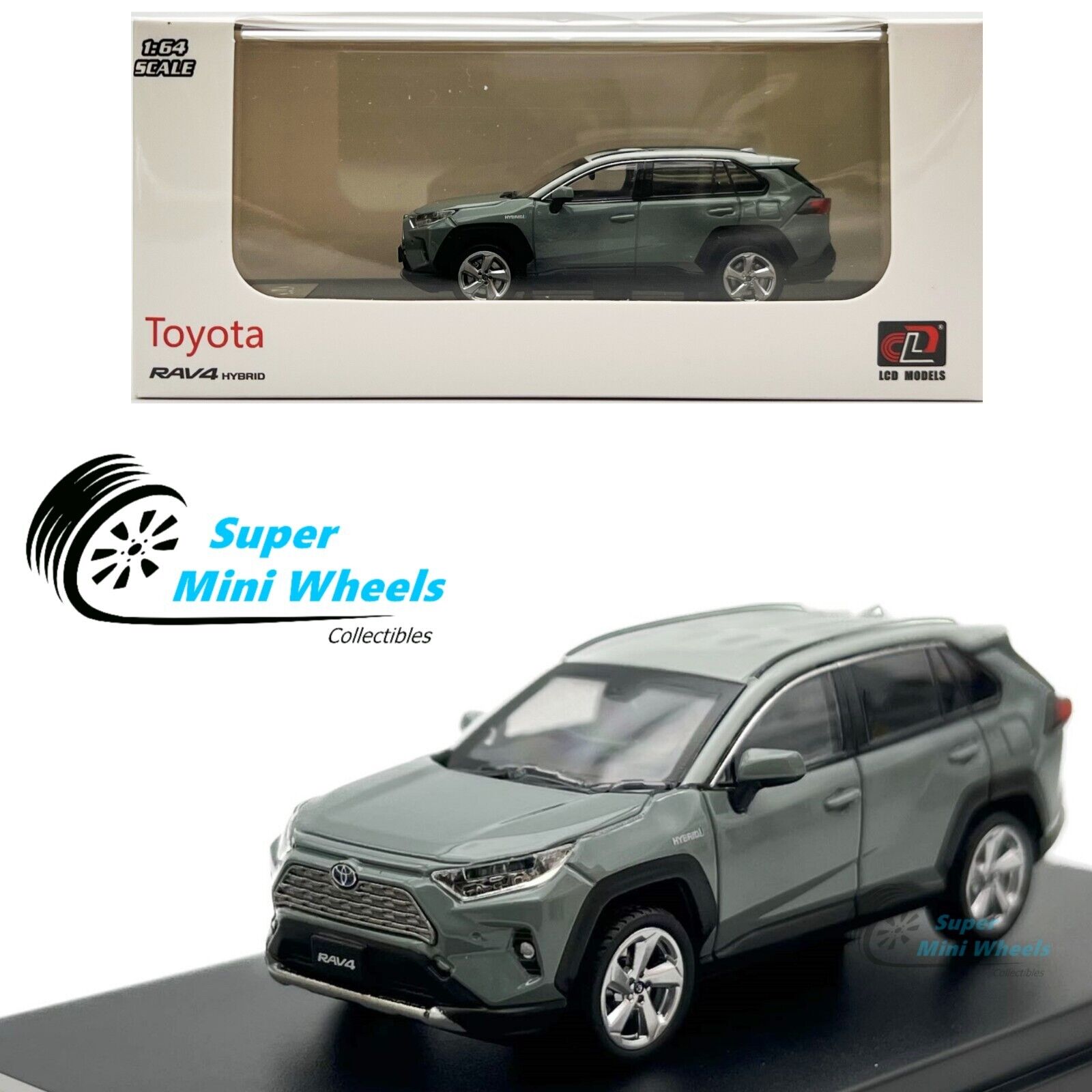 LCD Models 1:64 - Toyota RAV4 Hybrid (Cement Gray) Diecast Model ...