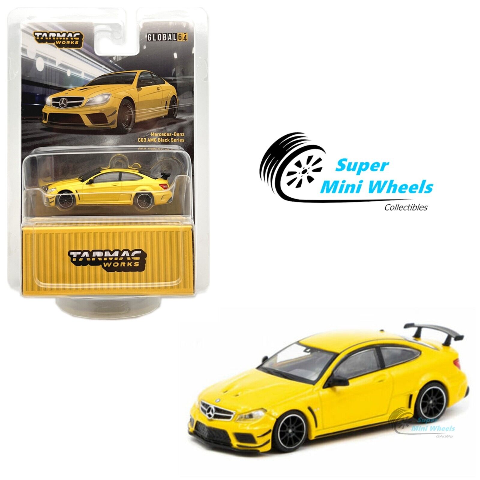 Tarmac Works 1:64 Mercedes-Benz C63 AMG Black Series (Yellow) – Super ...
