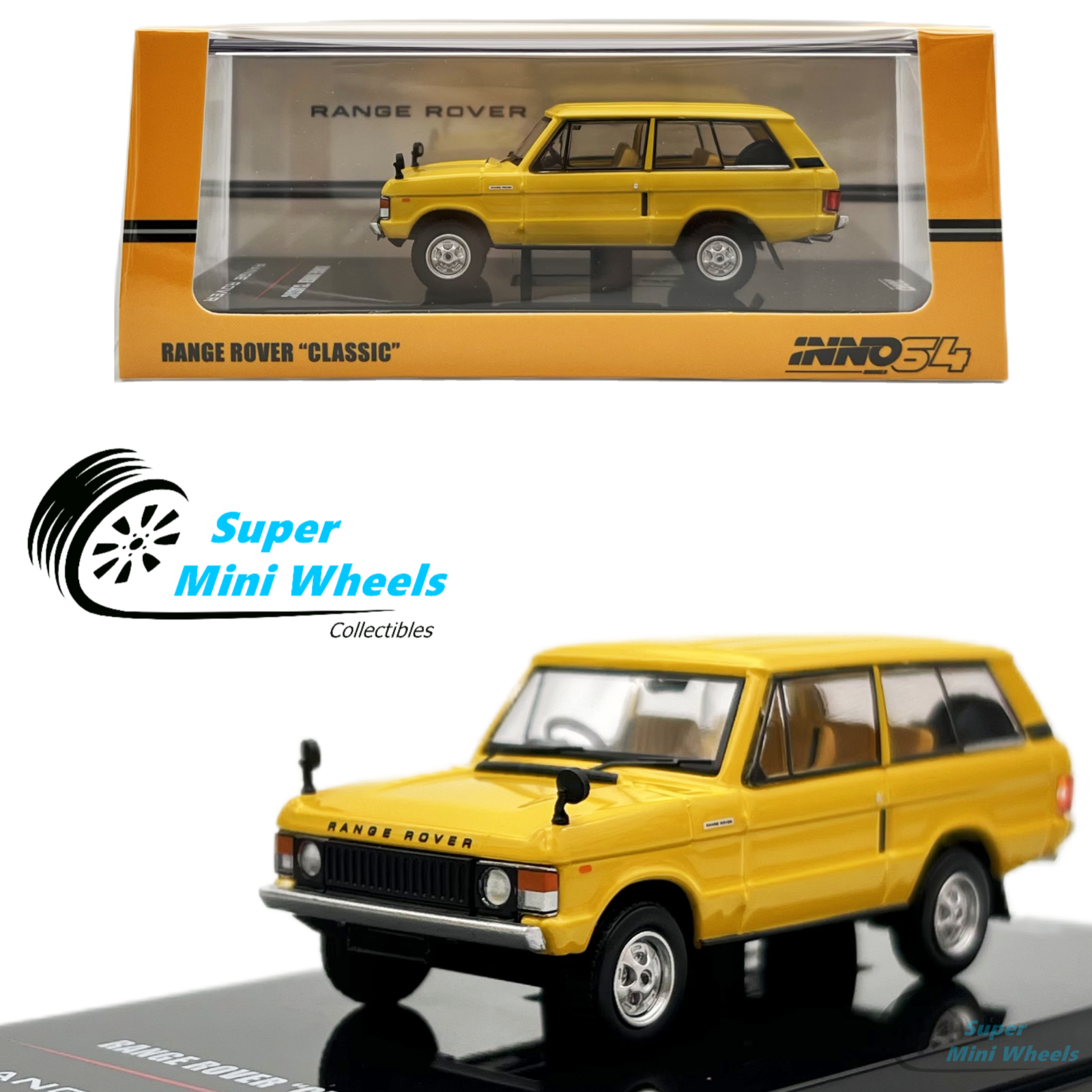 INNO64 1:64 Range Rover "Classic" (Yellow) – Super Mini Wheels