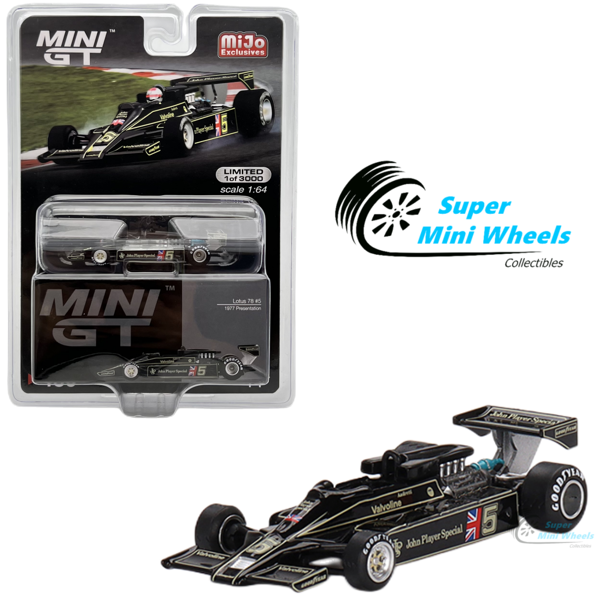 Mini GT 1:64 Lotus 78 #5 1977 Presentation #489 – Super Mini Wheels