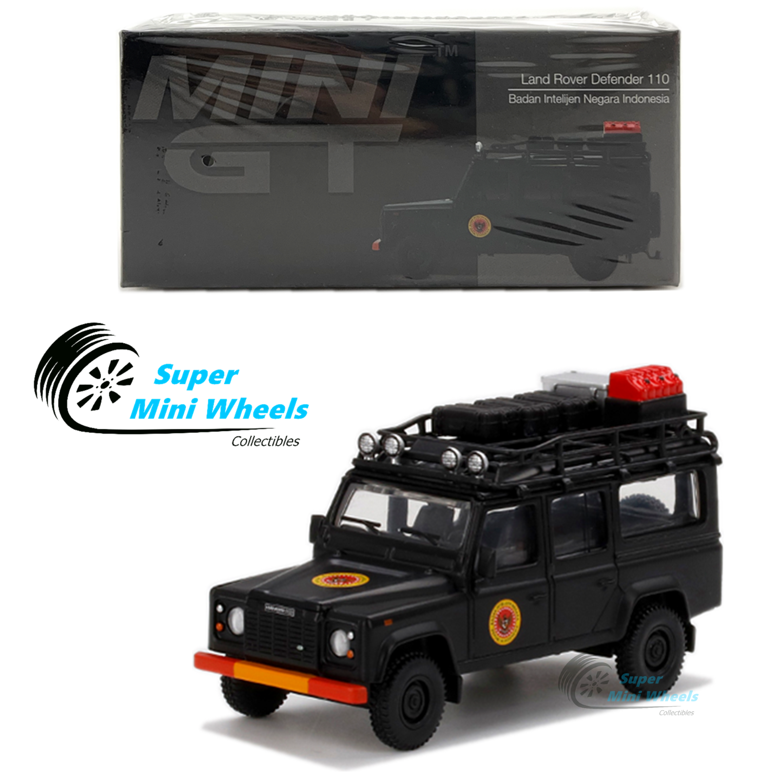 Mini GT 1:64 Land Rover Defender 110 Black Badan Intelijen Negara Indo ...