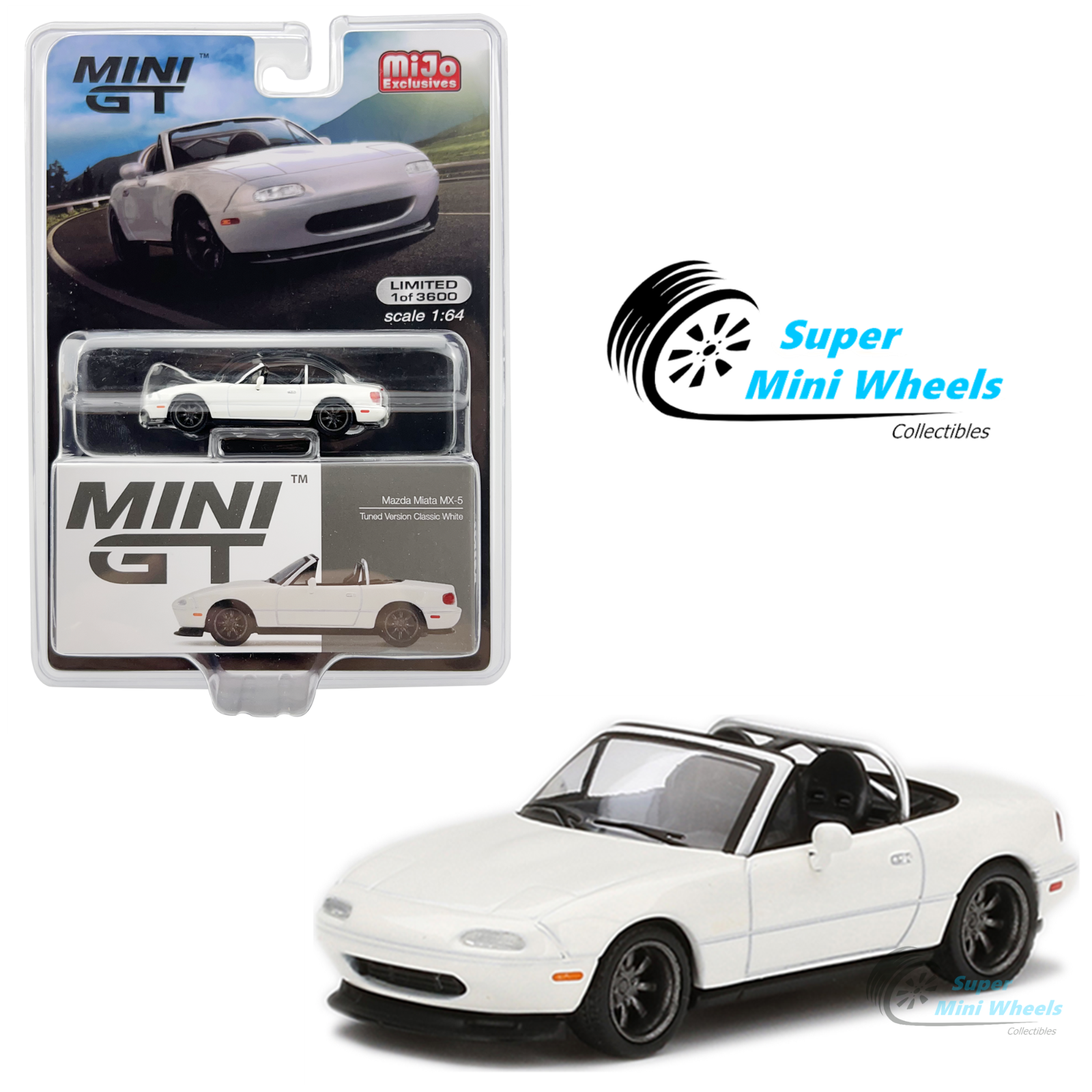 Mini GT 1:64 Mazda Miata MX-5 (NA) Tuned Version Classic White #304 ...