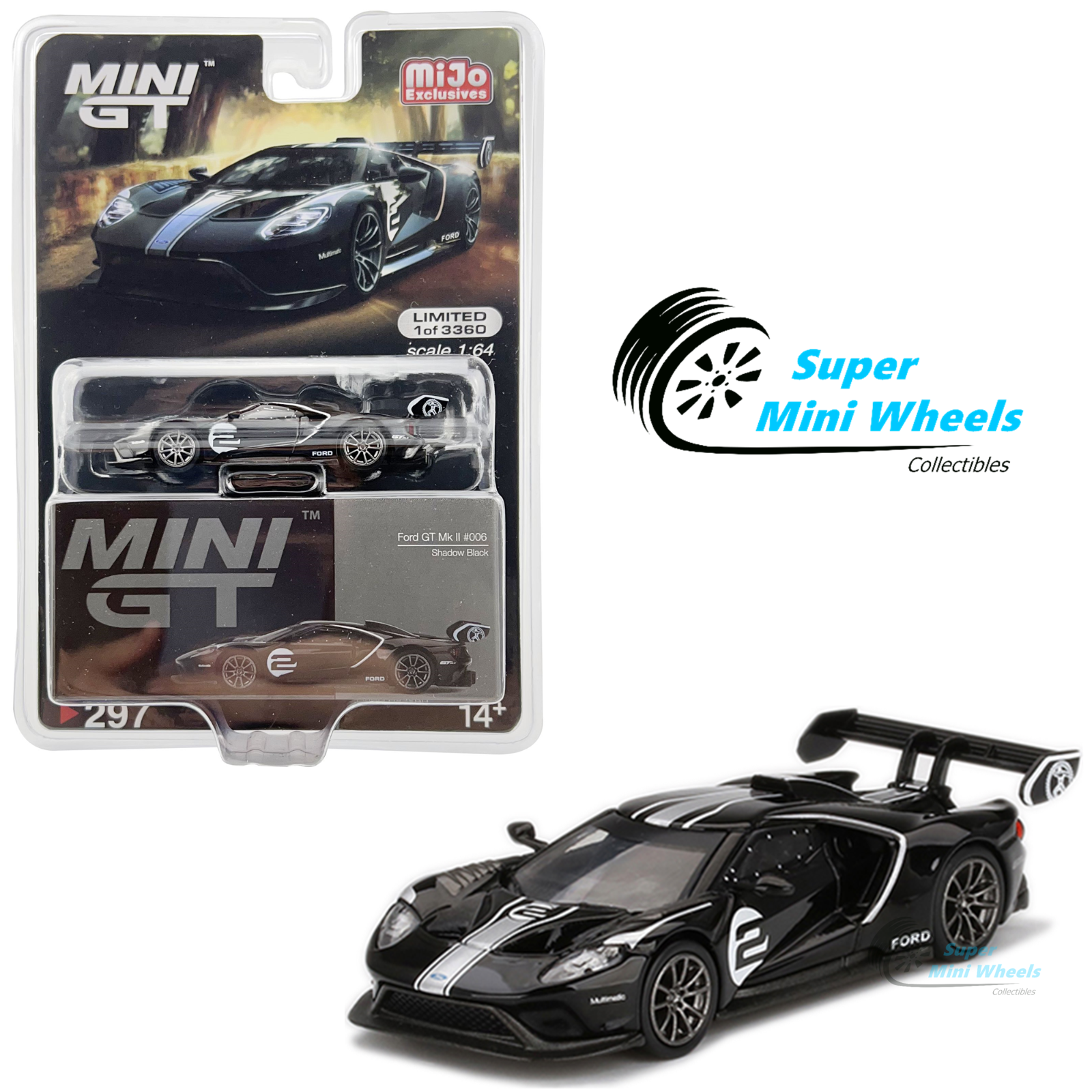 Mini GT 1:64 Ford GT MK II #006 Shadow Black #297 – Super Mini Wheels