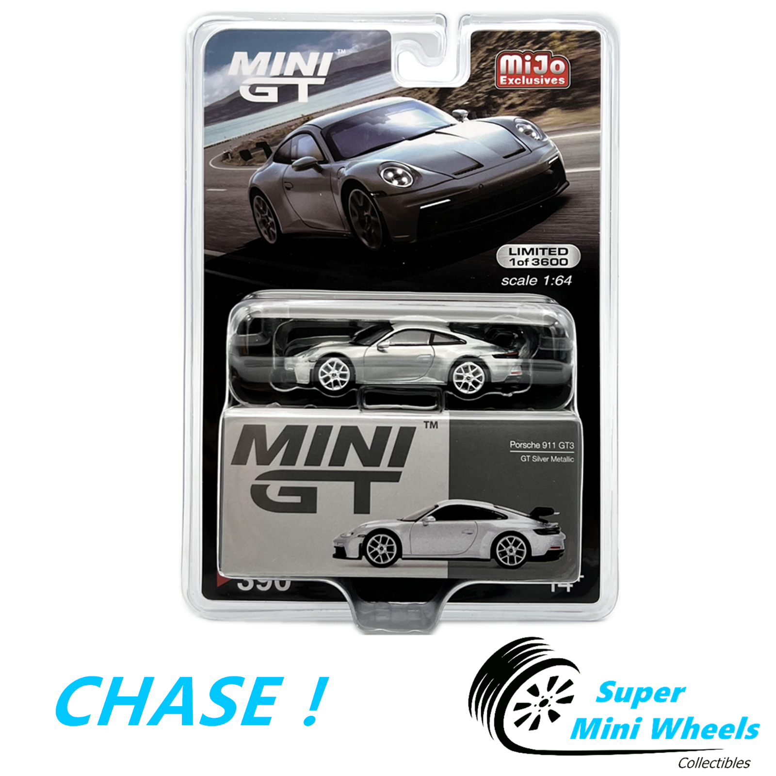 CHASE ! Mini GT 1:64 Porsche 911 (992) GT3 GT Silver Metallic #390 ...