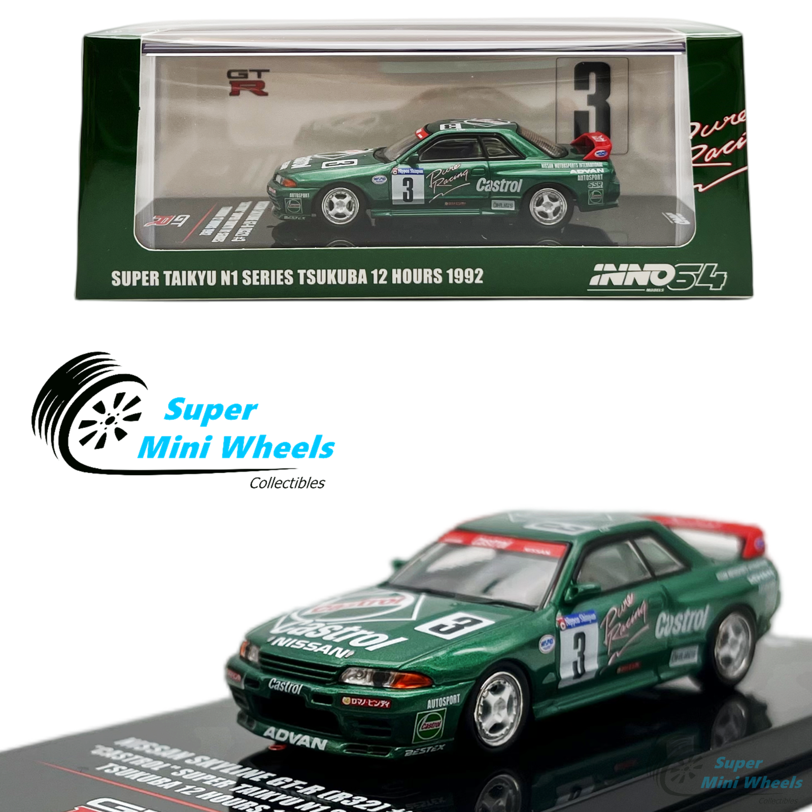 INNO64 1:64 Nissan Skyline GT-R R32 #3 "Castrol" Super Taikyu N1 Serie ...
