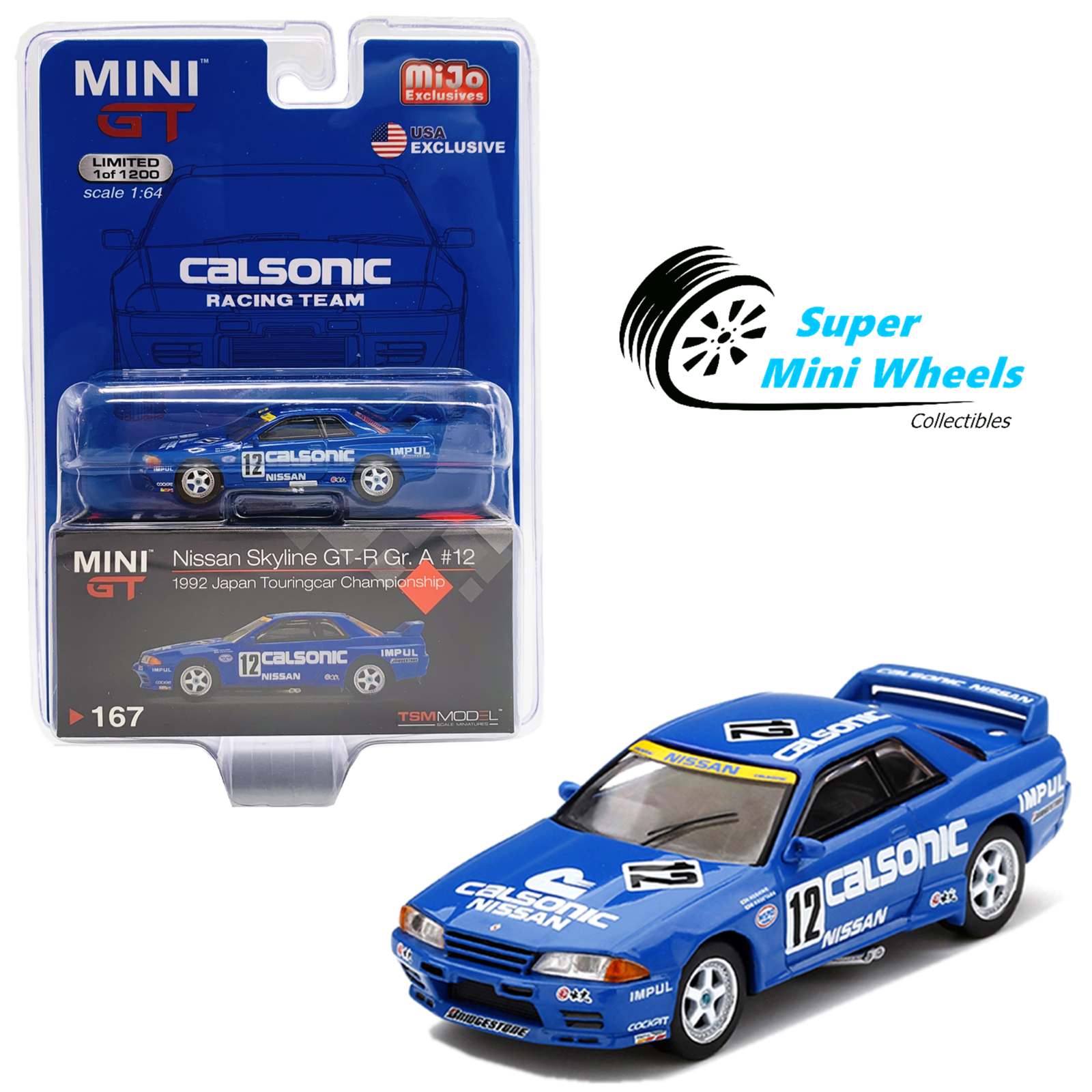 Mini GT 1:64 Nissan Skyline GT-R R32 Gr.A #12 Calsonic 1992 JTCC (Blue ...
