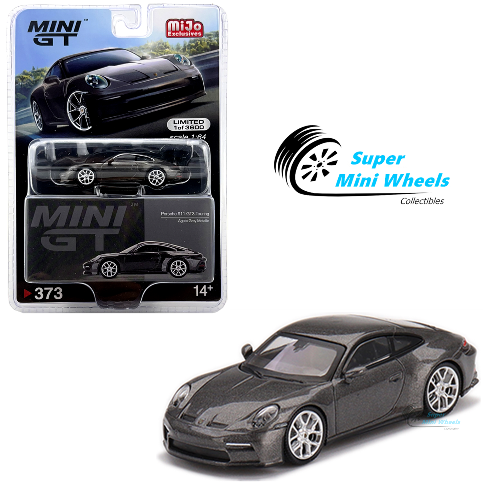Mini GT 1:64 Porsche 911 (992) GT3 Touring Agate Grey Metallic #373 ...