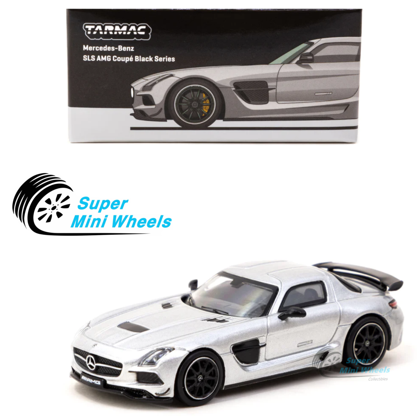 Tarmac Works 1:64 Mercedes-Benz SLS AMG Coupé Black Series Silver Meta ...
