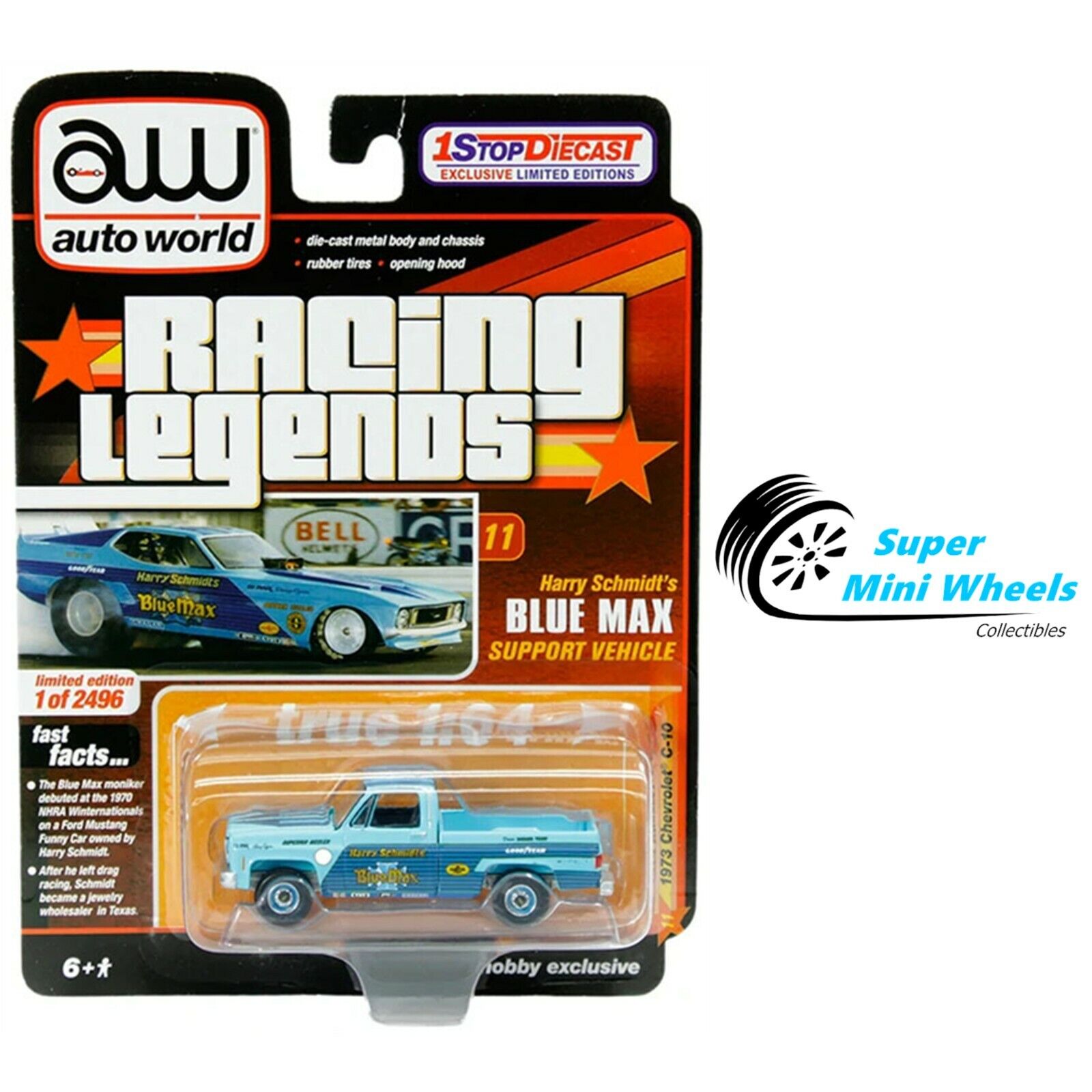 Auto World 1:64 Racing Legends 1973 Chevrolet C-10 Harry Schmidt's Blu ...