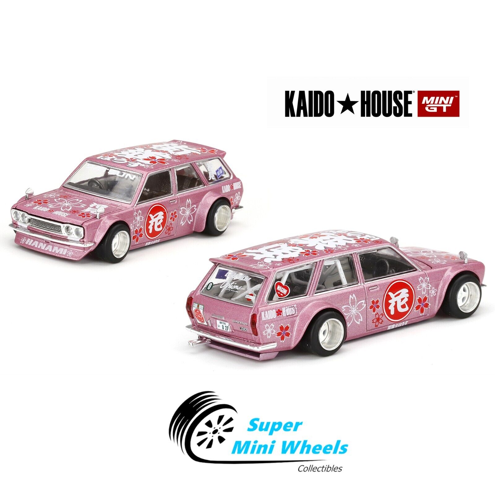 Mini GT x Kaido House 1:64 Datsun KAIDO 510 Wagon Hanami V1 Pink - KHM ...