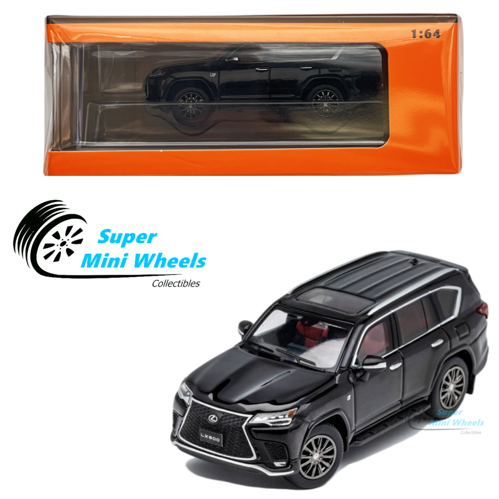 GCD 1:64 Lexus LX600 Sports Black - Diecas Model – Super Mini Wheels