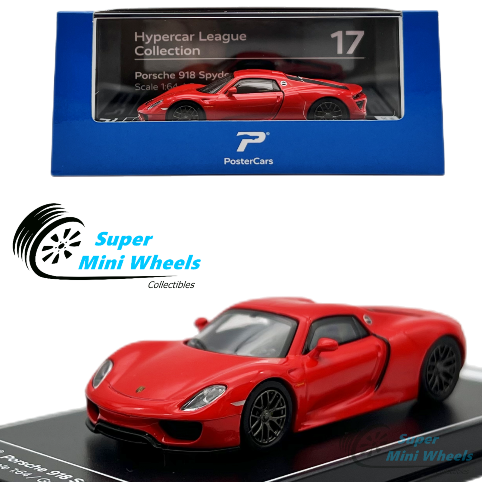 PosterCars 1:64 Porsche 918 Spyder Red - Hypercar League Collection #1 ...