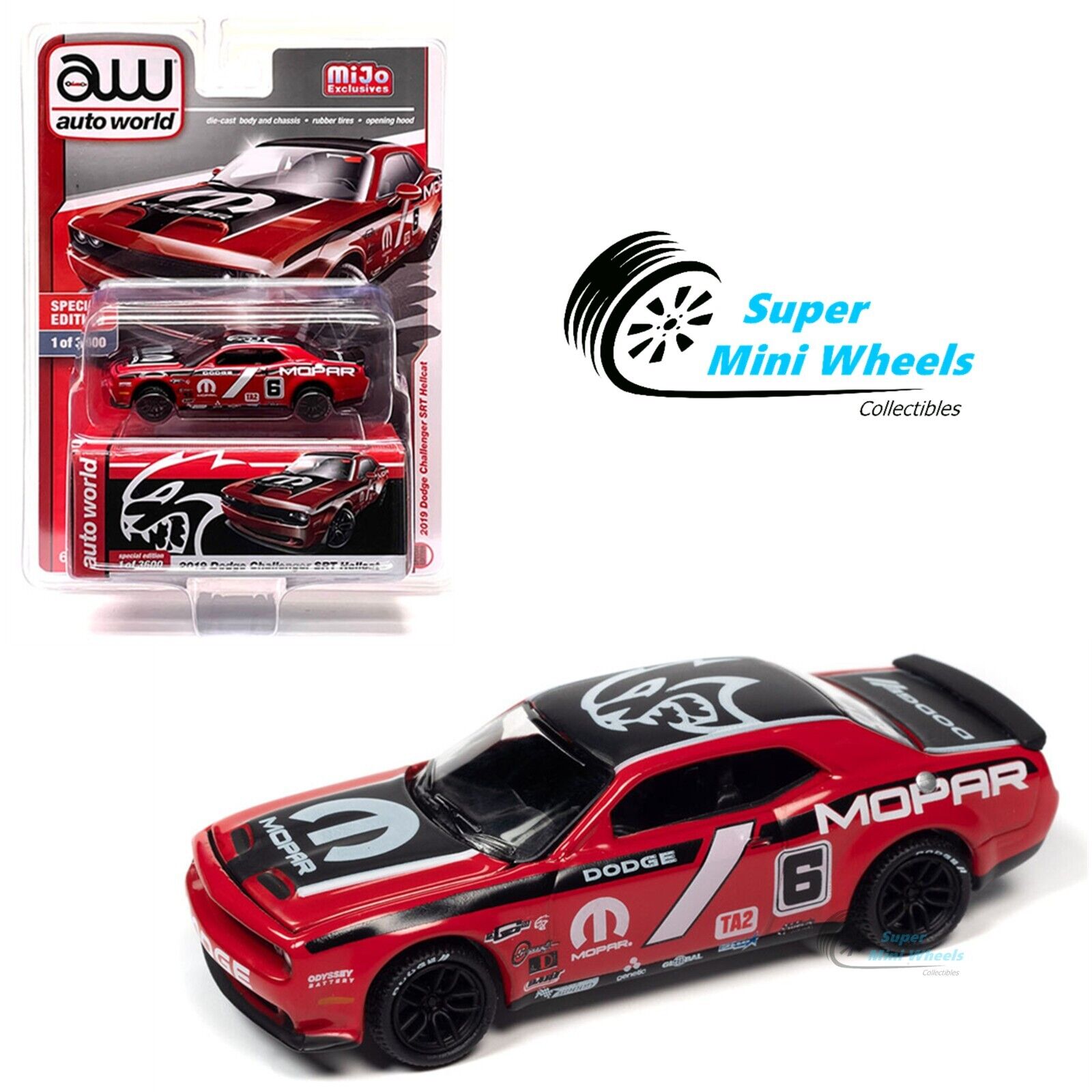Auto World 1:64 - 2019 Dodge Challenger SRT Hellcat MOPAR (Red) Mijo E ...