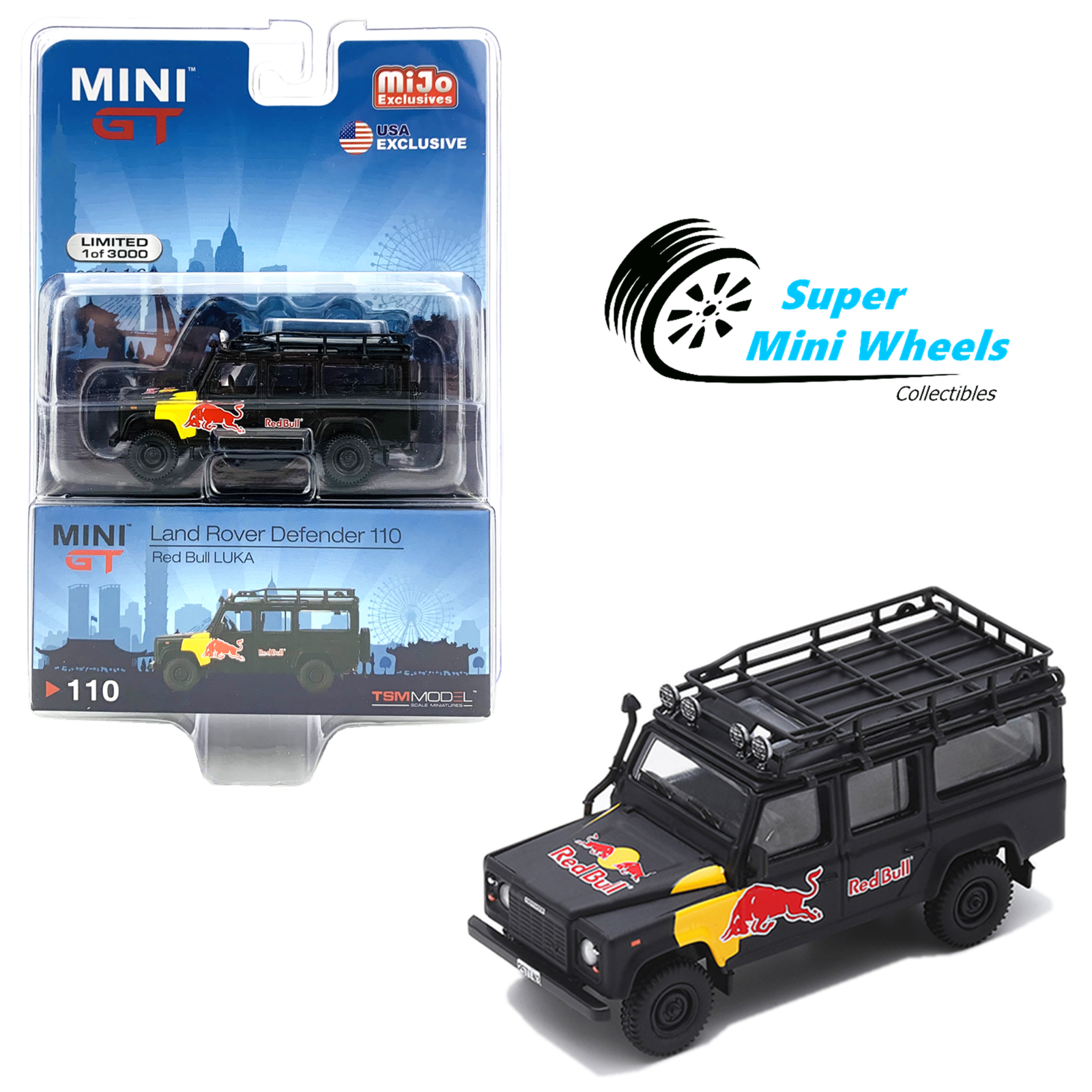 Mini GT 1:64 Land Rover Defender 110 Red Bull LUKA (Black) #110 – Super ...