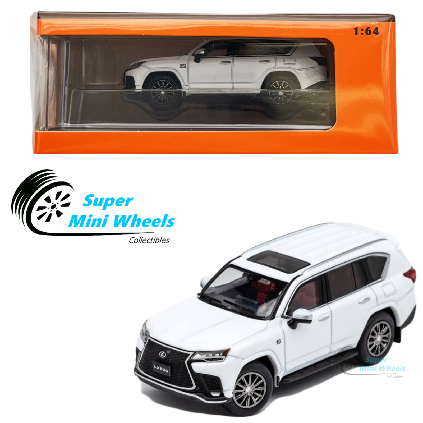 GCD 1:64 Lexus LX600 Sports White - Diecas Model – Super Mini Wheels
