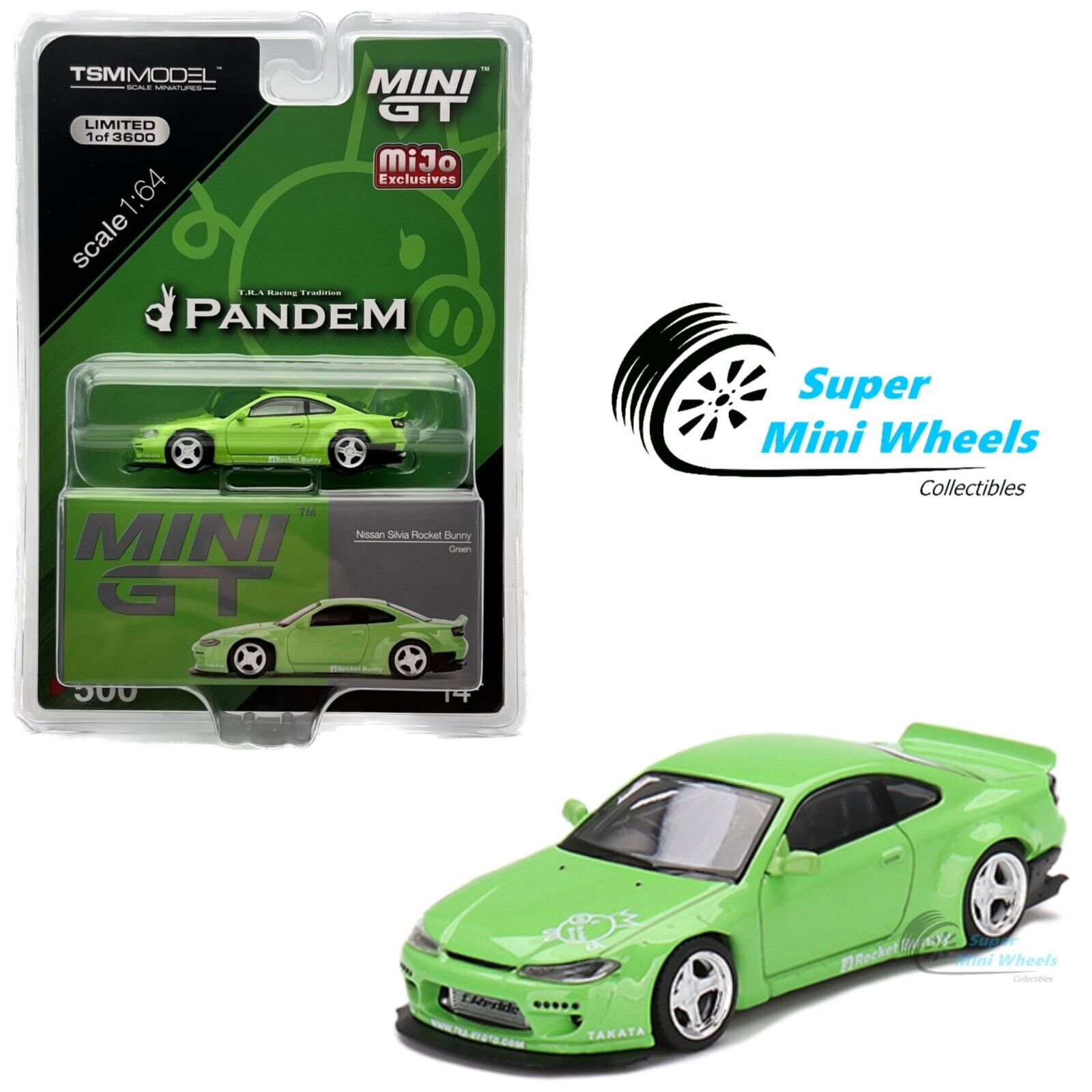 Mini GT 1:64 Nissan Silvia (S15) Rocket Bunny Green RHD #500 – Super ...