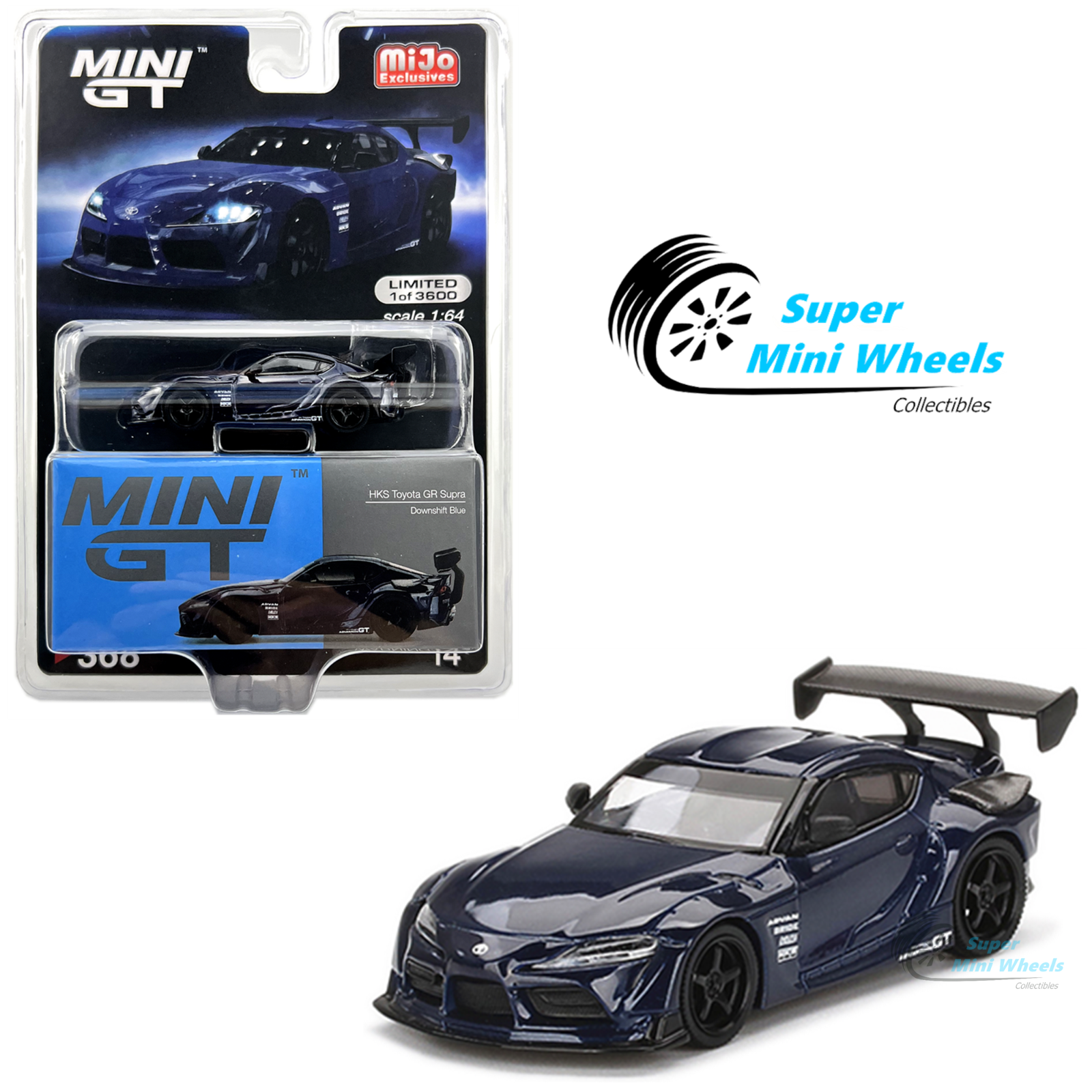 Mini GT 1:64 HKS Toyota GR Supra (A90) Downshift Blue #368 – Super Mini ...