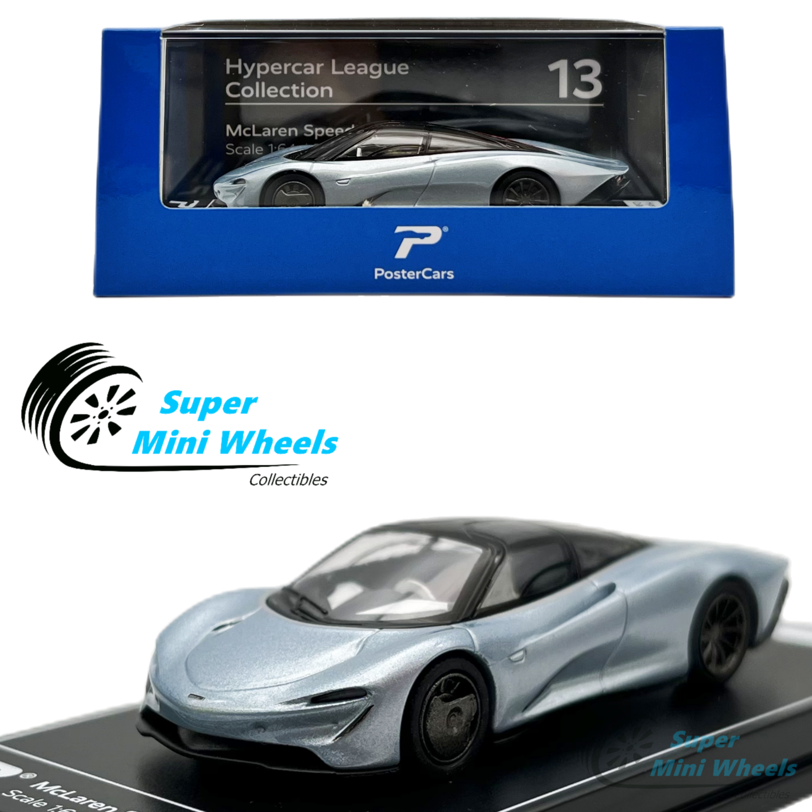 PosterCars 1:64 McLaren Speedtail Silver - Hypercar League Collection ...